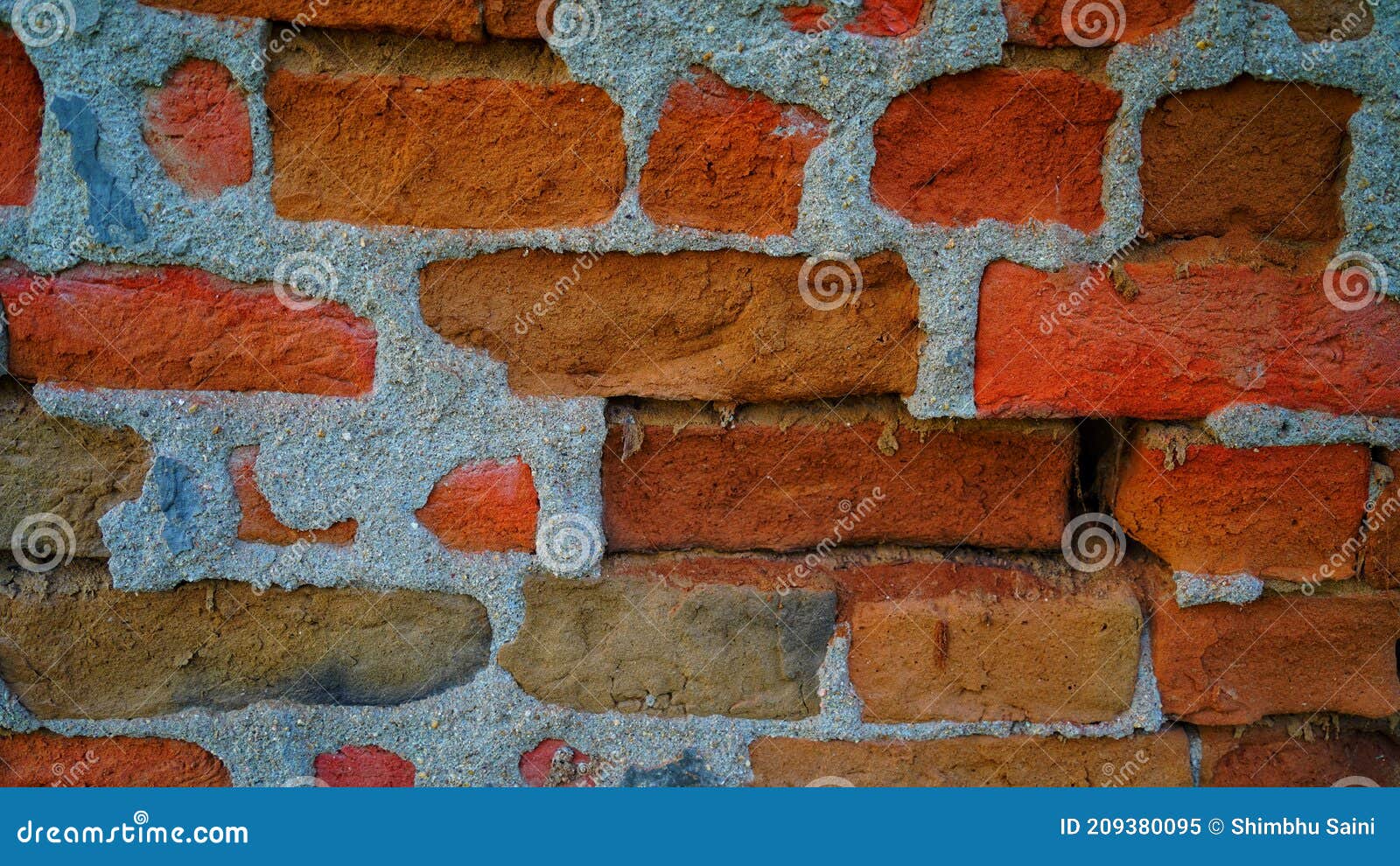 Old Grunge Bricks Background Of Wide Wall Texture. Rectangular Brick ...