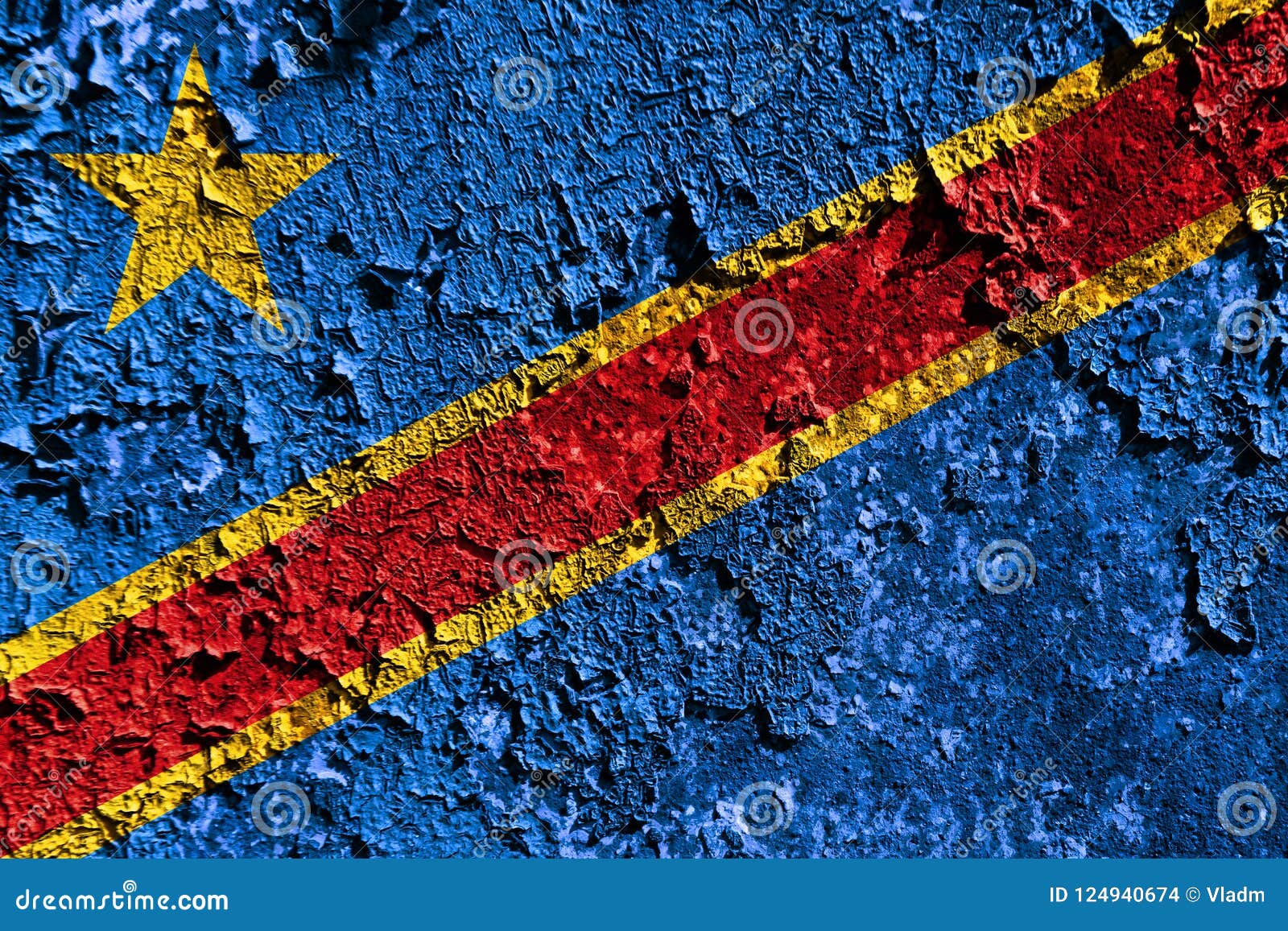 Old Grunge Democratic Republic of the Congo Background Flag Stock ...