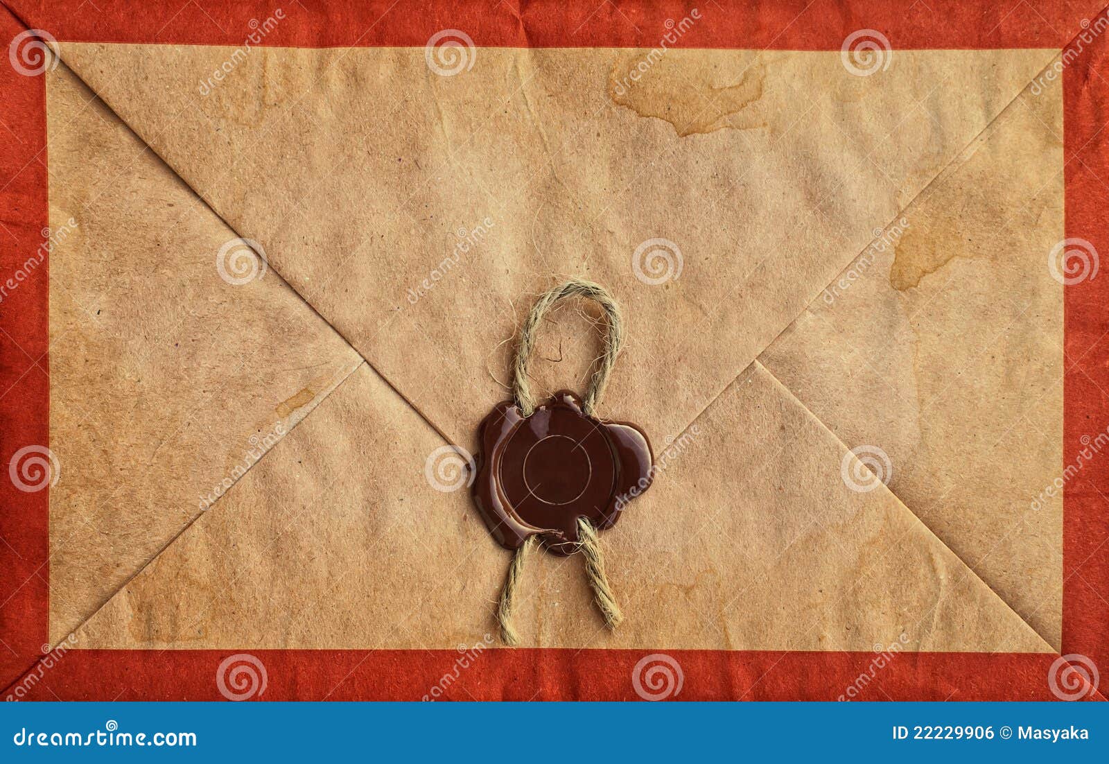 Old Grunge Envelope with Sealing Wax. Stock Photo - Image of isolated ...