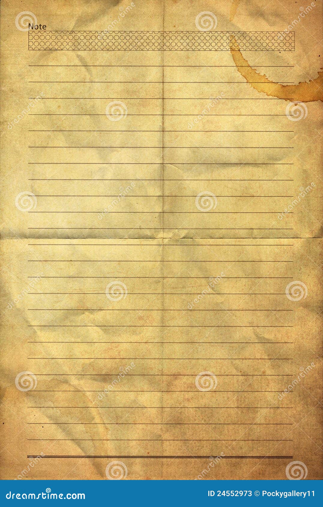 Old Grunge Folding Note Paper Stock Image - Image of abstract ...