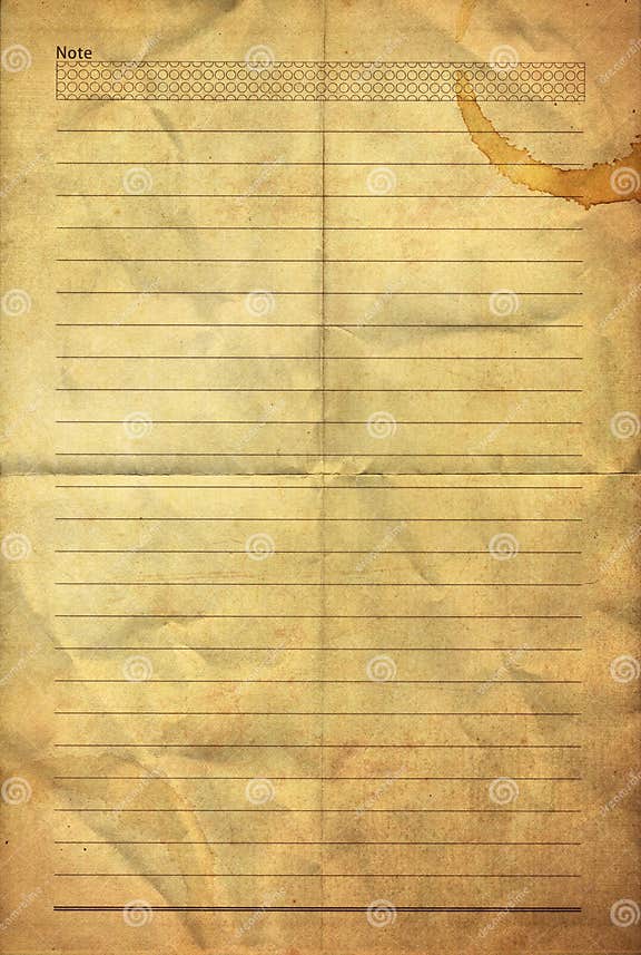 Old Grunge Folding Note Paper Stock Image - Image of abstract ...