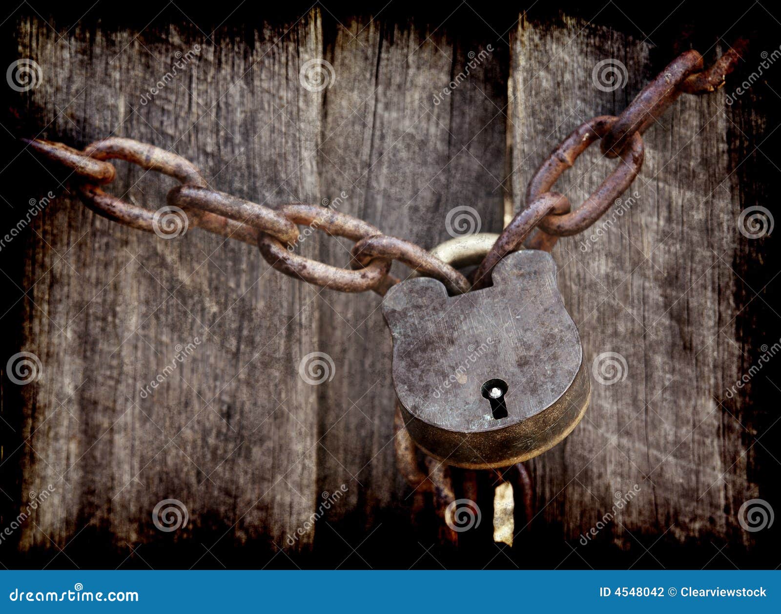 Old Padlock And Chain