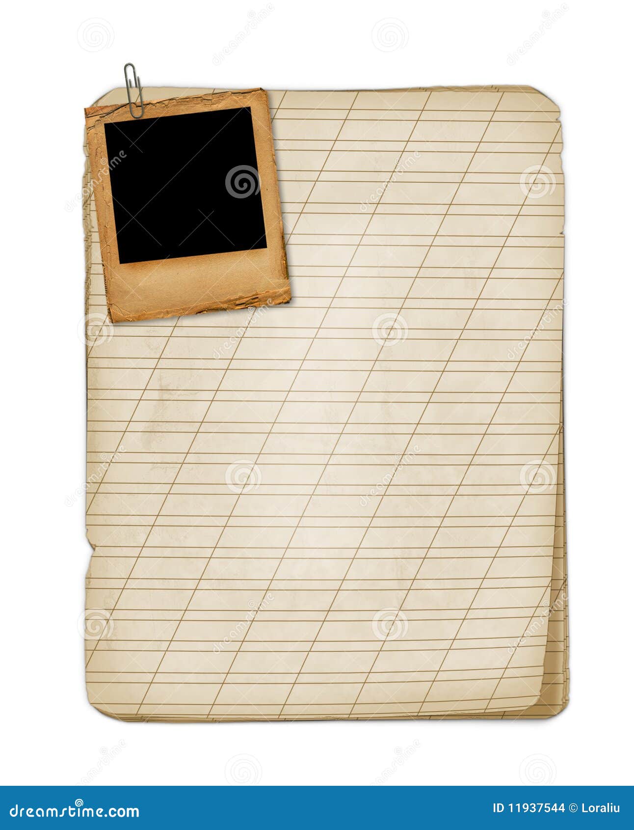 Old Grunge Notebook with Slide Stock Photo - Image of nostalgia, album ...