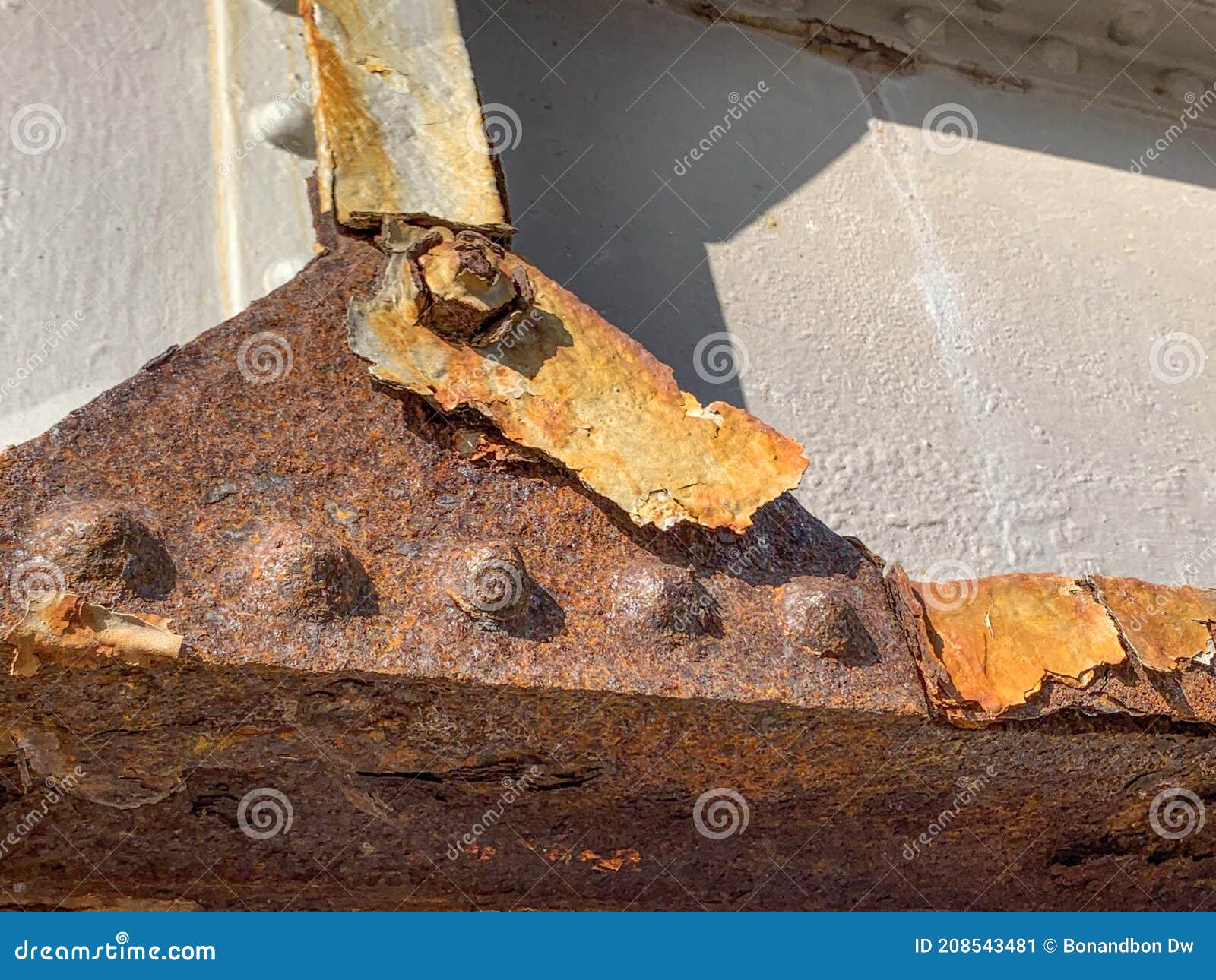 Flaking Cracking Rustic Old Metal Background and Rust Stock Image ...