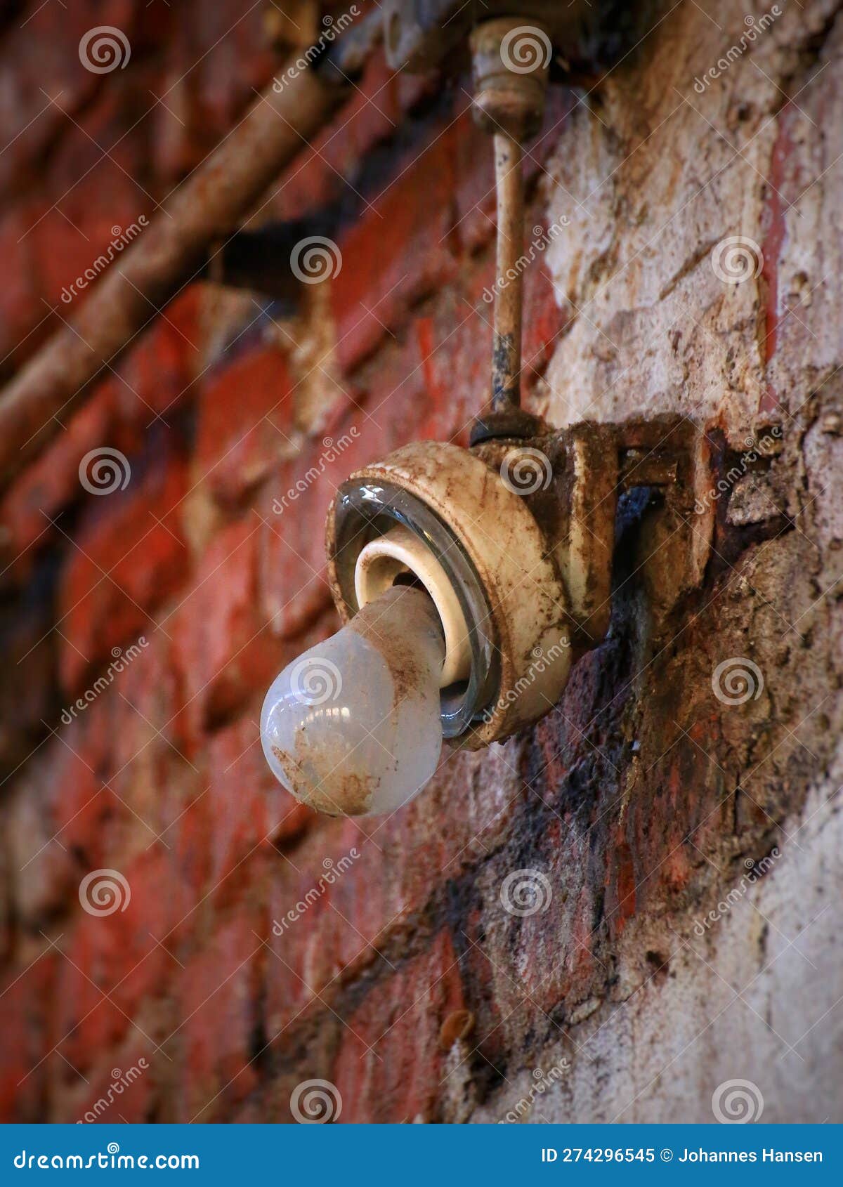 Old Grungy Lightbulb with Broken Fitting, Making it Look Sad Stock ...