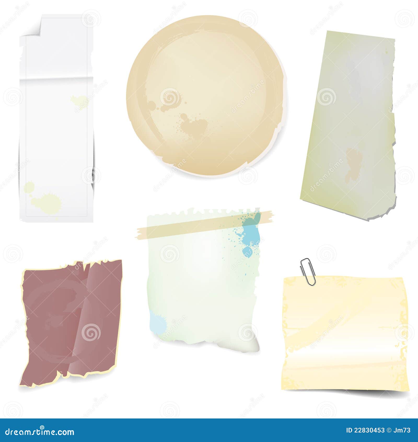 Old Grungy Paper Stickers and Scraps Stock Vector - Illustration of ...