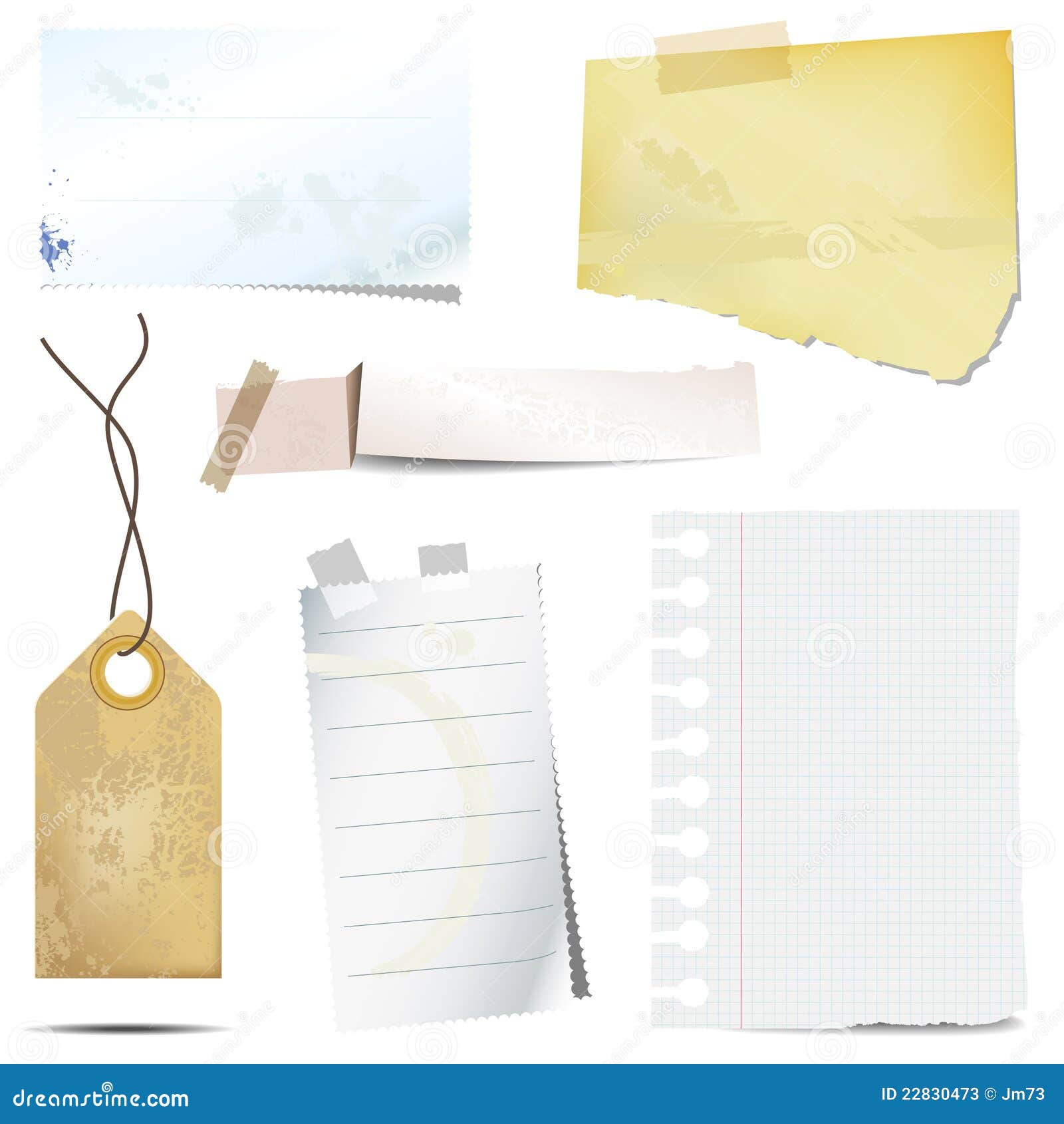 Old Grungy Paper Stickers and Scraps Stock Vector - Illustration of ...