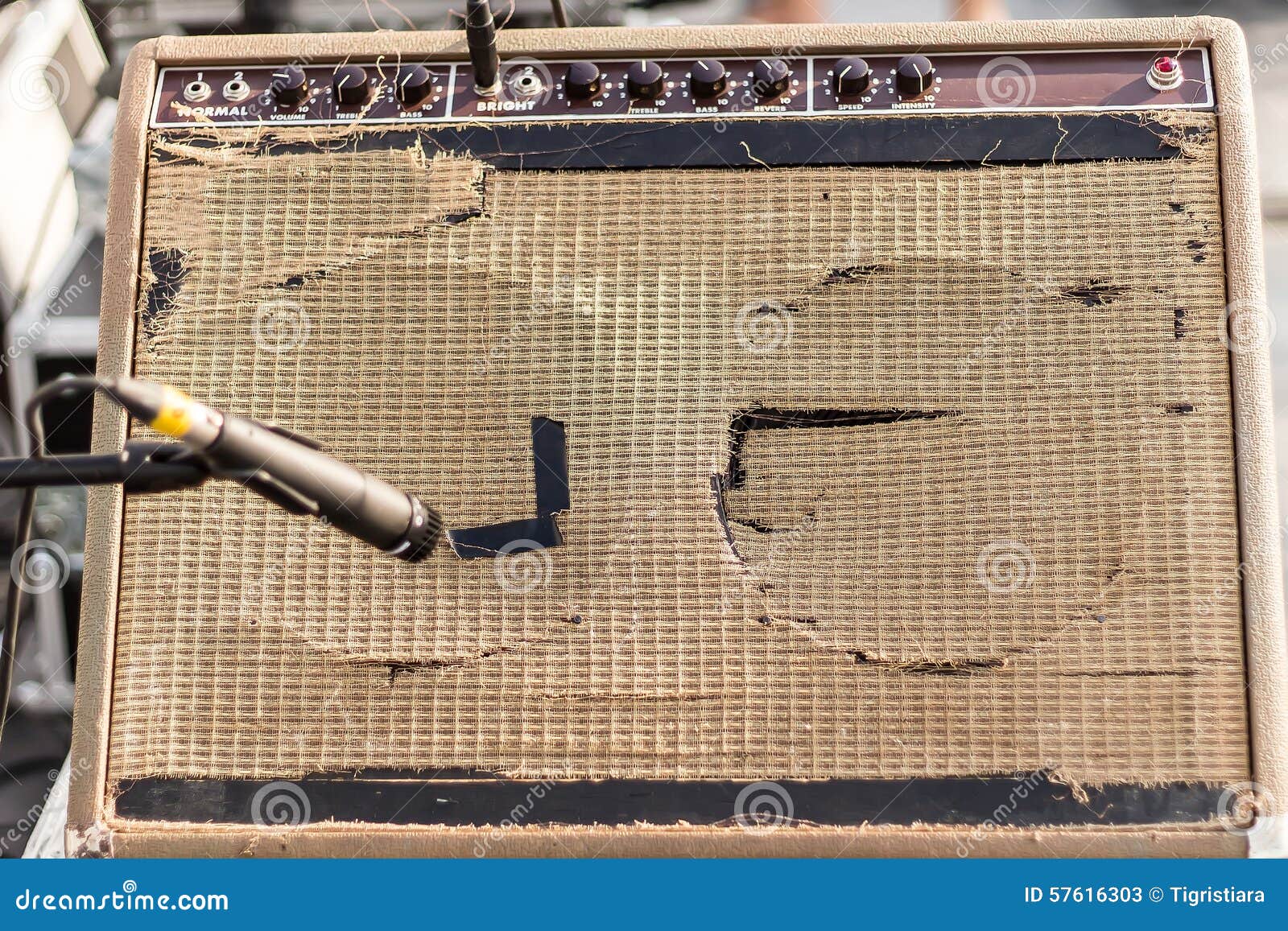 Old guitar amplifier stock image. Image of power, dirty - 57616303