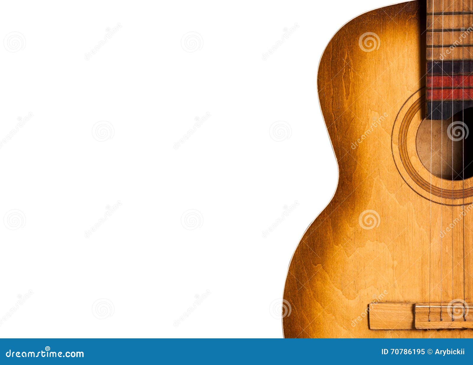 Old Guitar on a White Background. Stock Image - Image of classical ...
