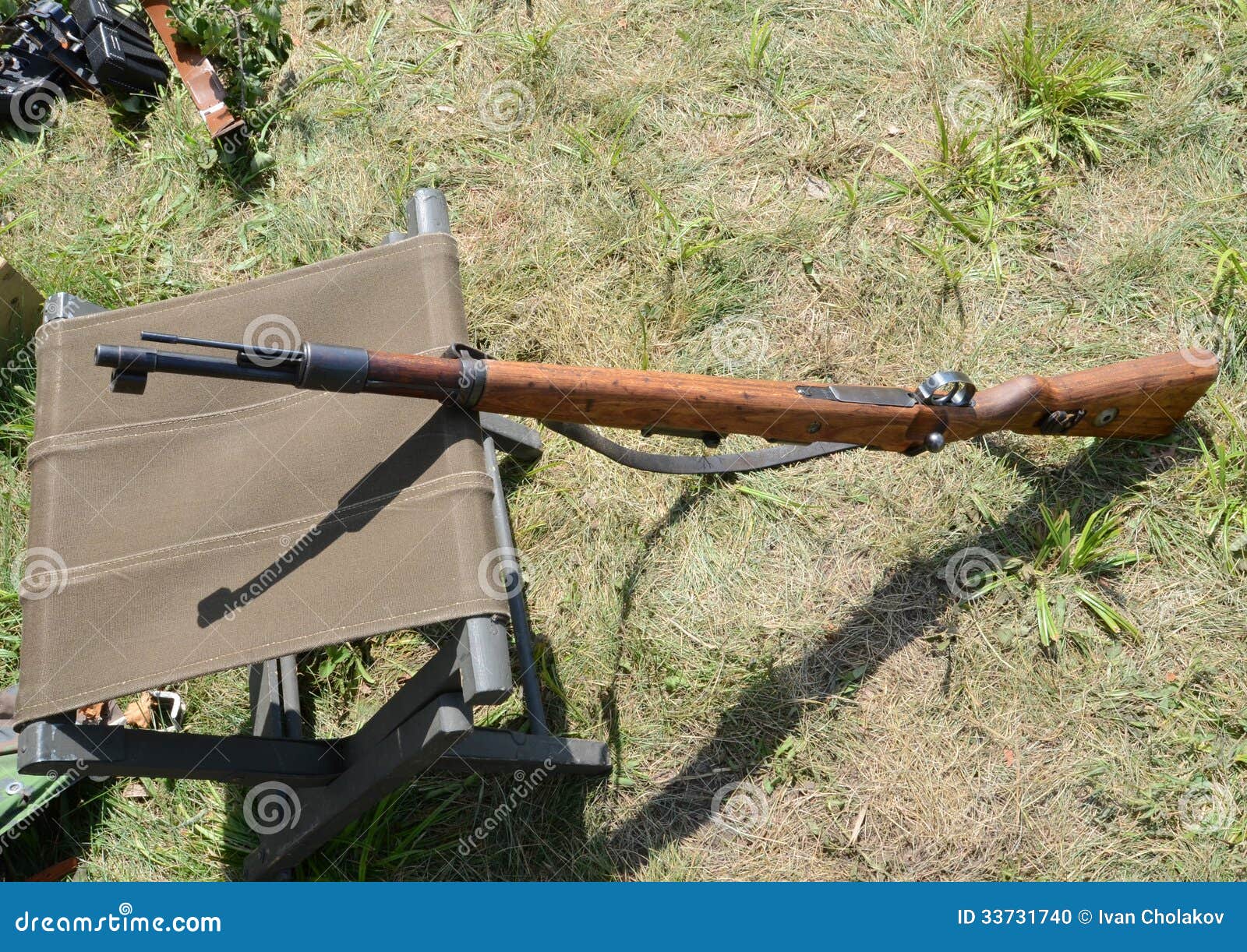 Old gun resting stock photo. Image of resting, camp, rifle - 33731740