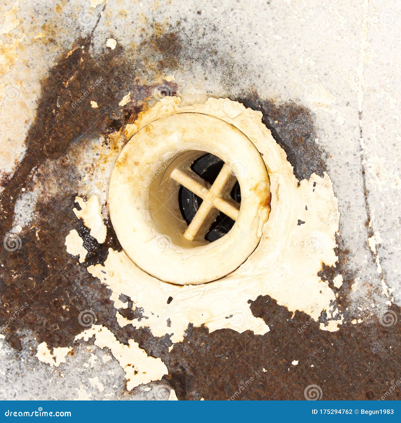 The Old and the Gutter in the Bathroom. Stock Photo - Image of wash ...