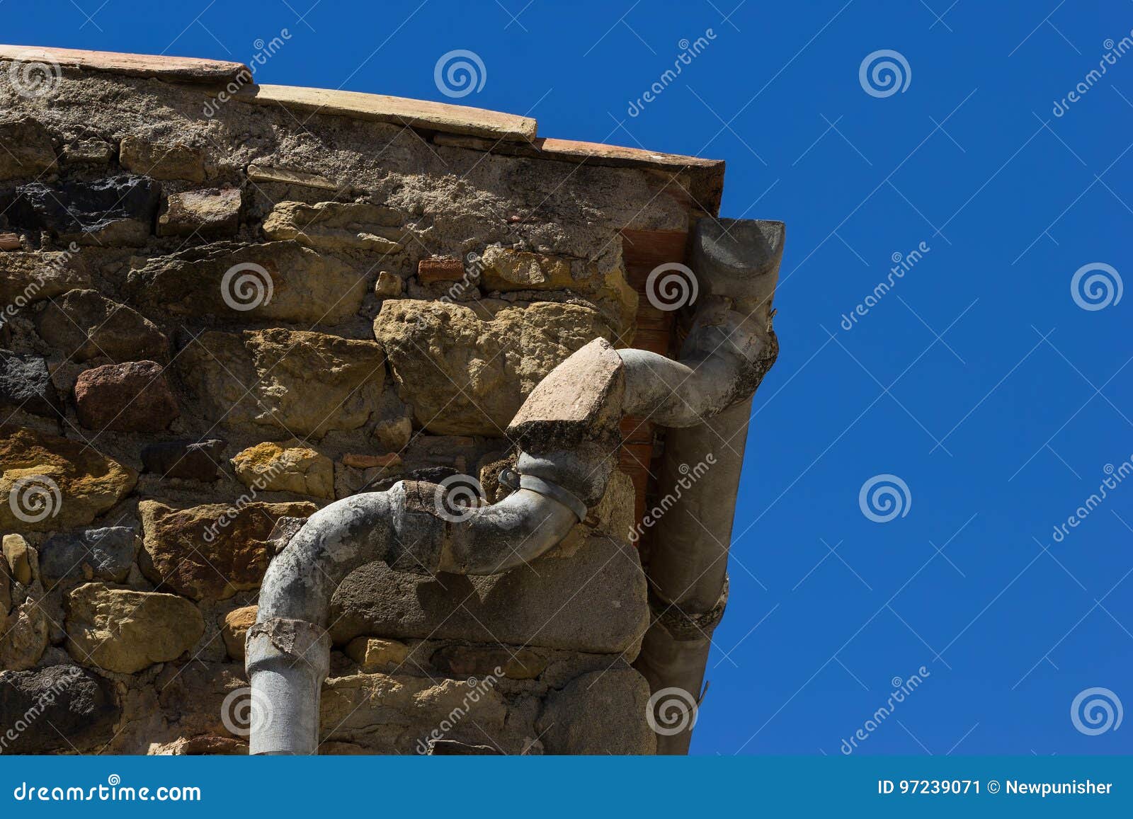 The old gutter stock image. Image of roof, pipe, city - 97239071