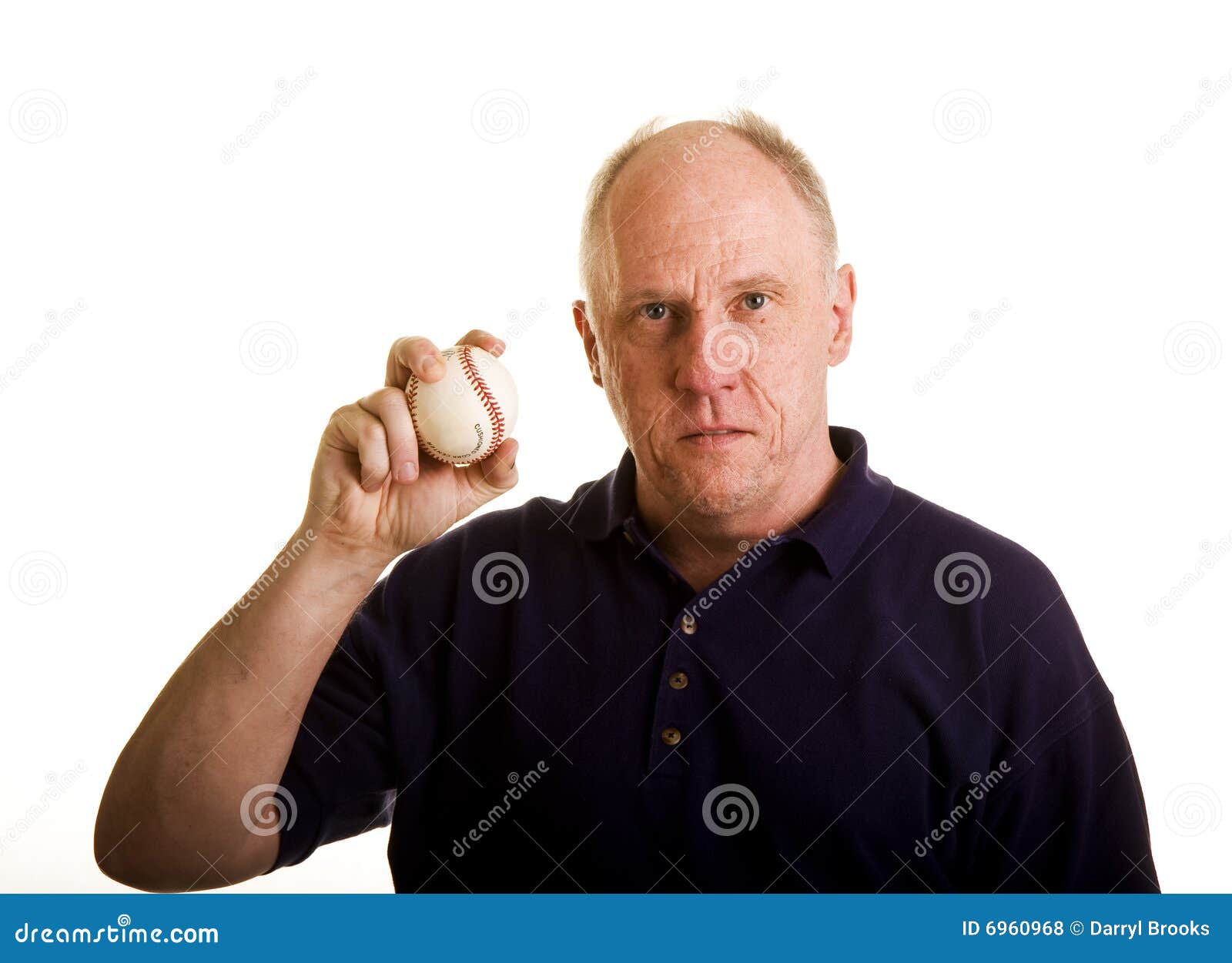 Old Guy with Baseball stock photo. Image of player, white - 6960968