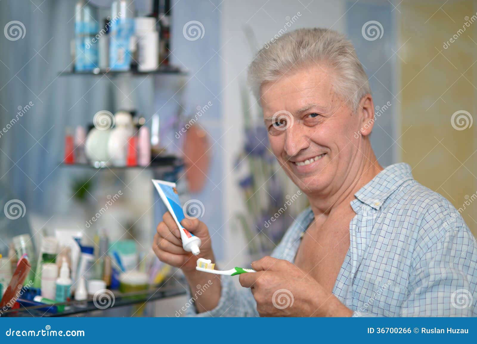 Old guy brushing teeth stock photo. Image of pretty, nice - 36700266