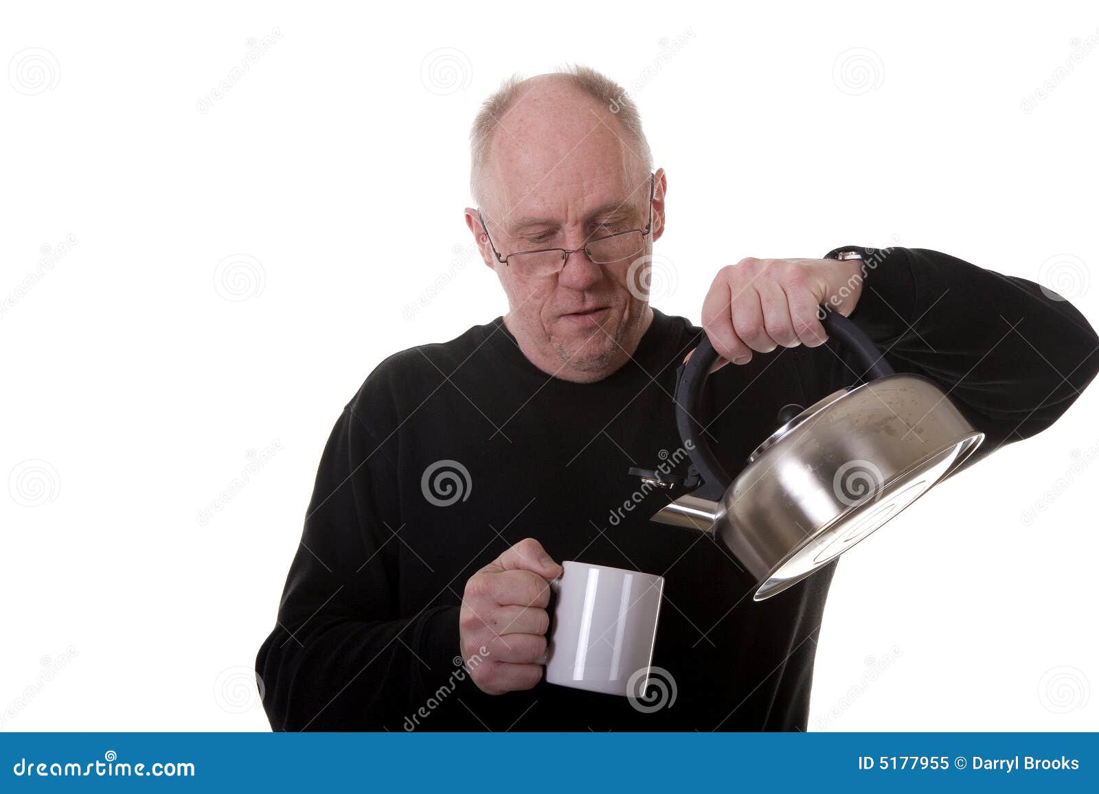 Old Guy Fixing Tea stock image. Image of teapot, glasses - 5177955