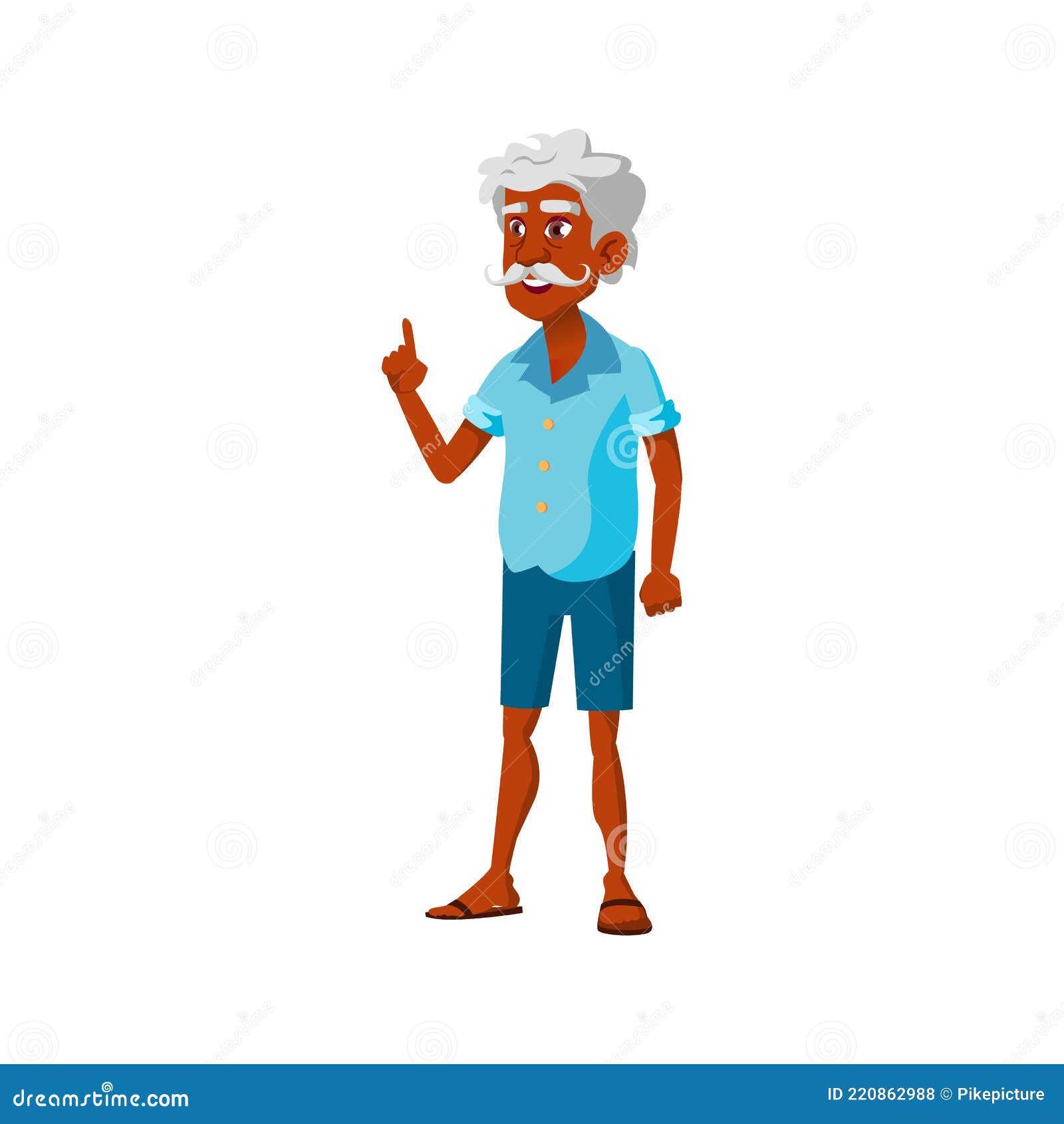 Old Guy Remember Interesting Place Cartoon Vector Stock Vector ...