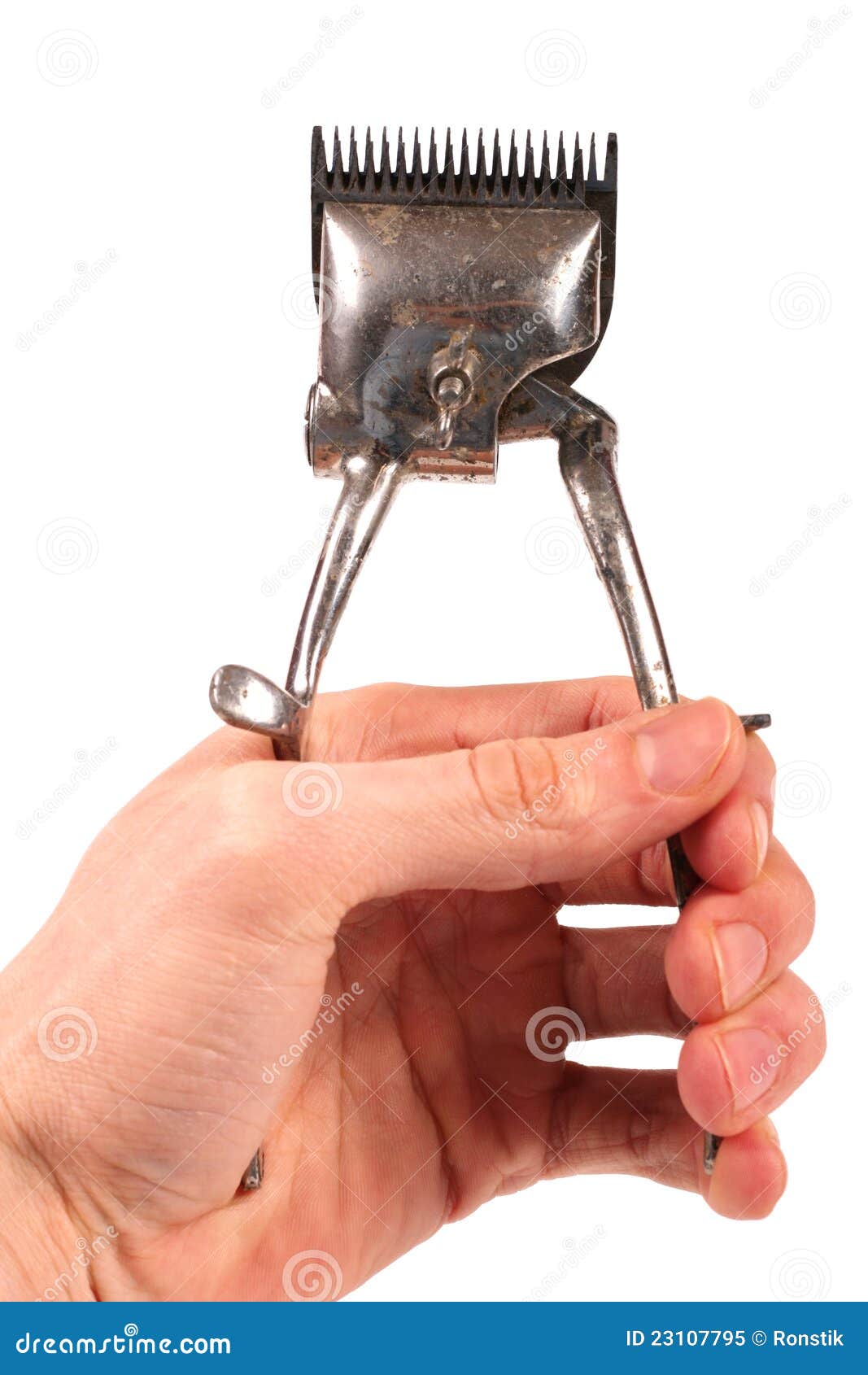 Old Hair Trimmer in the Hand Stock Image - Image of blade, razor: 23107795