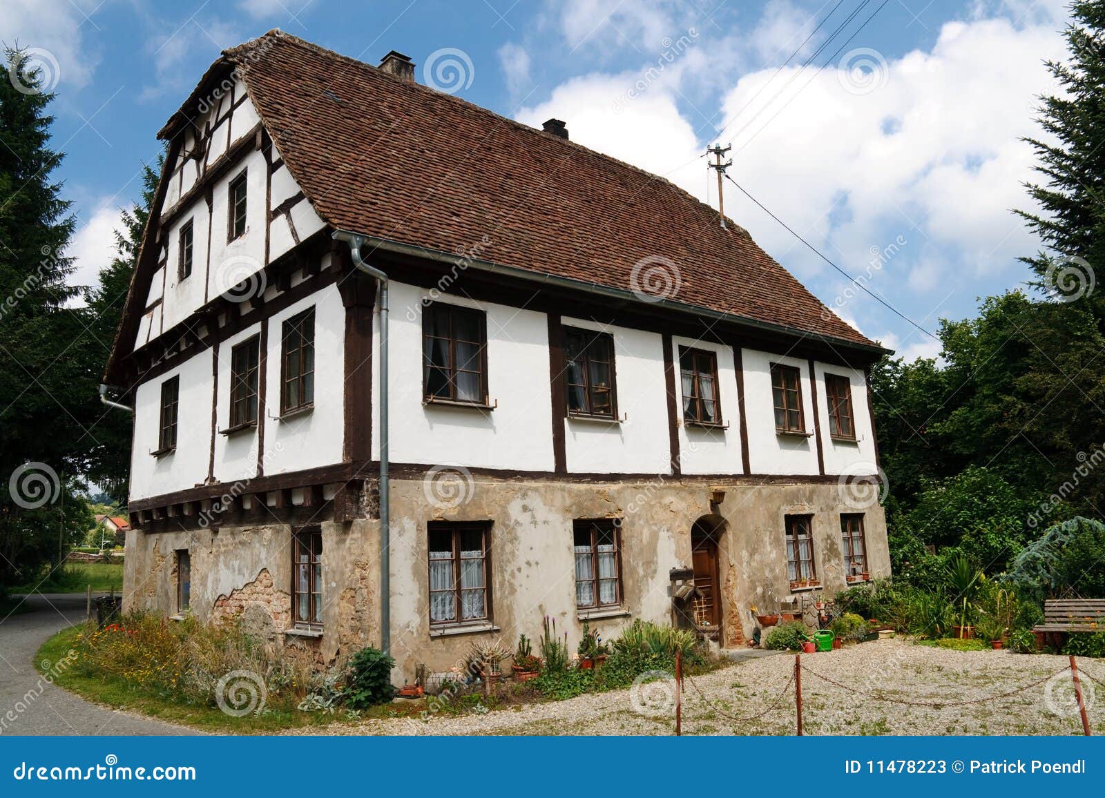Old Half-Timbered House in Village, Germany Stock Image - Image of ...