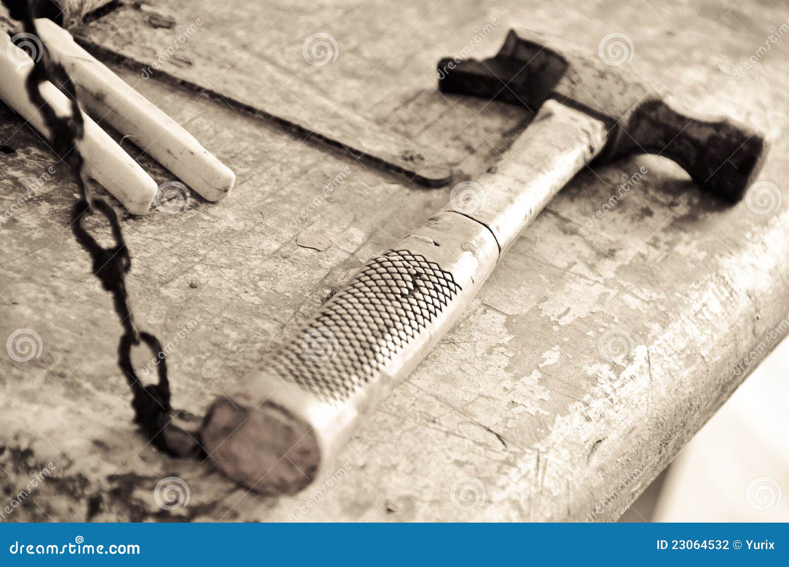 Old Hammer stock photo. Image of tool, monochrome, rusty - 23064532