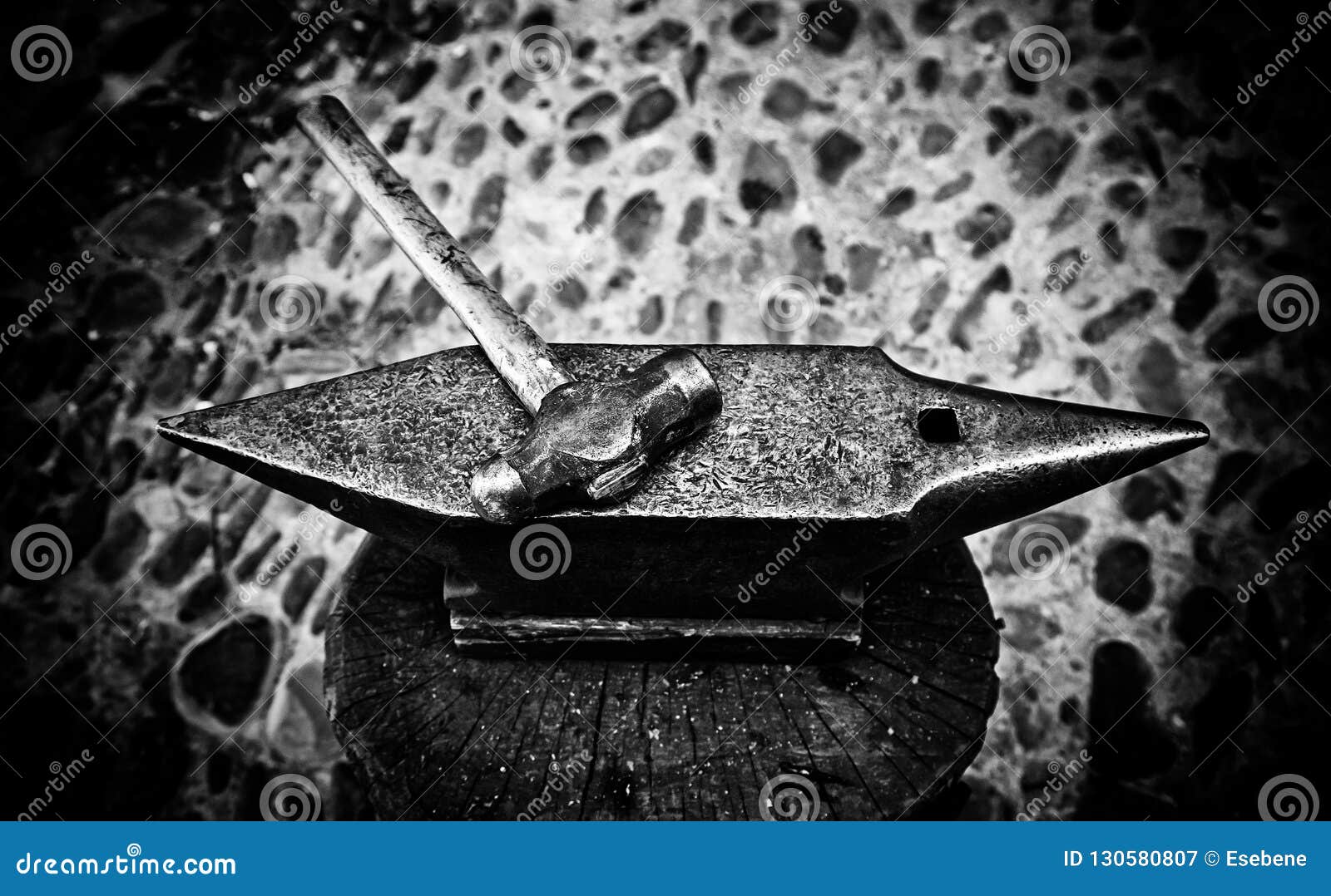 Old Hammer and Anvil in a Forge Stock Image - Image of concept, farrier ...