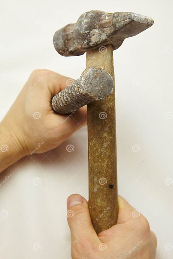 Old hammer chisel, hand stock image. Image of isolated - 66215977