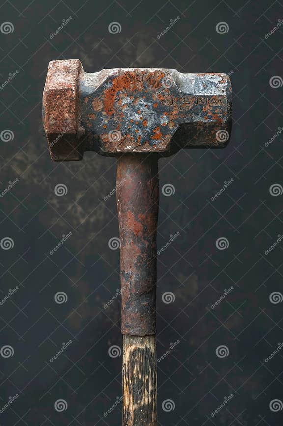 Old Hammer with Rust on a Dark Background Stock Photo - Image of ...