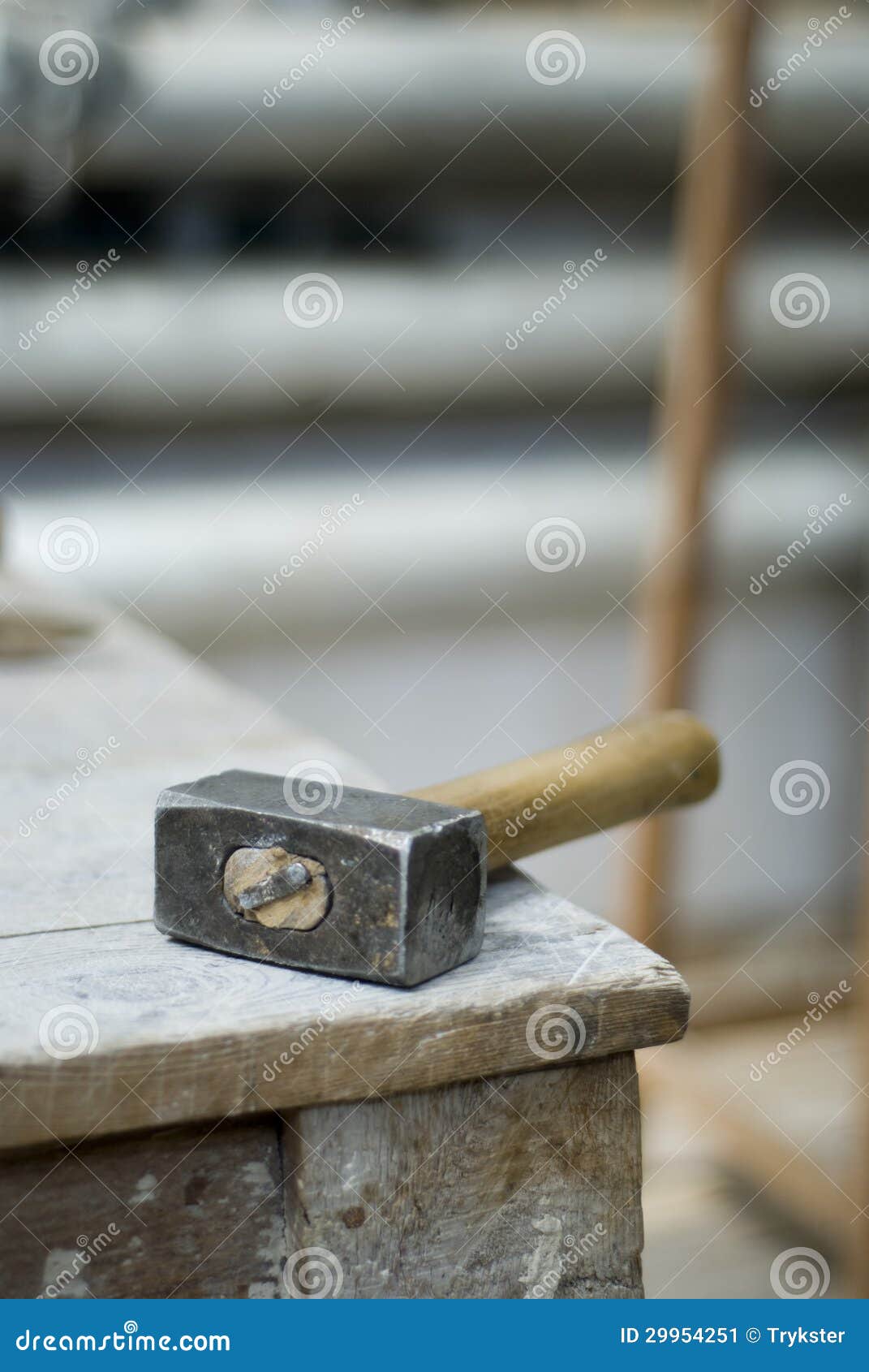 Old Used Hammer on a Wooden Background Stock Image - Image of ...