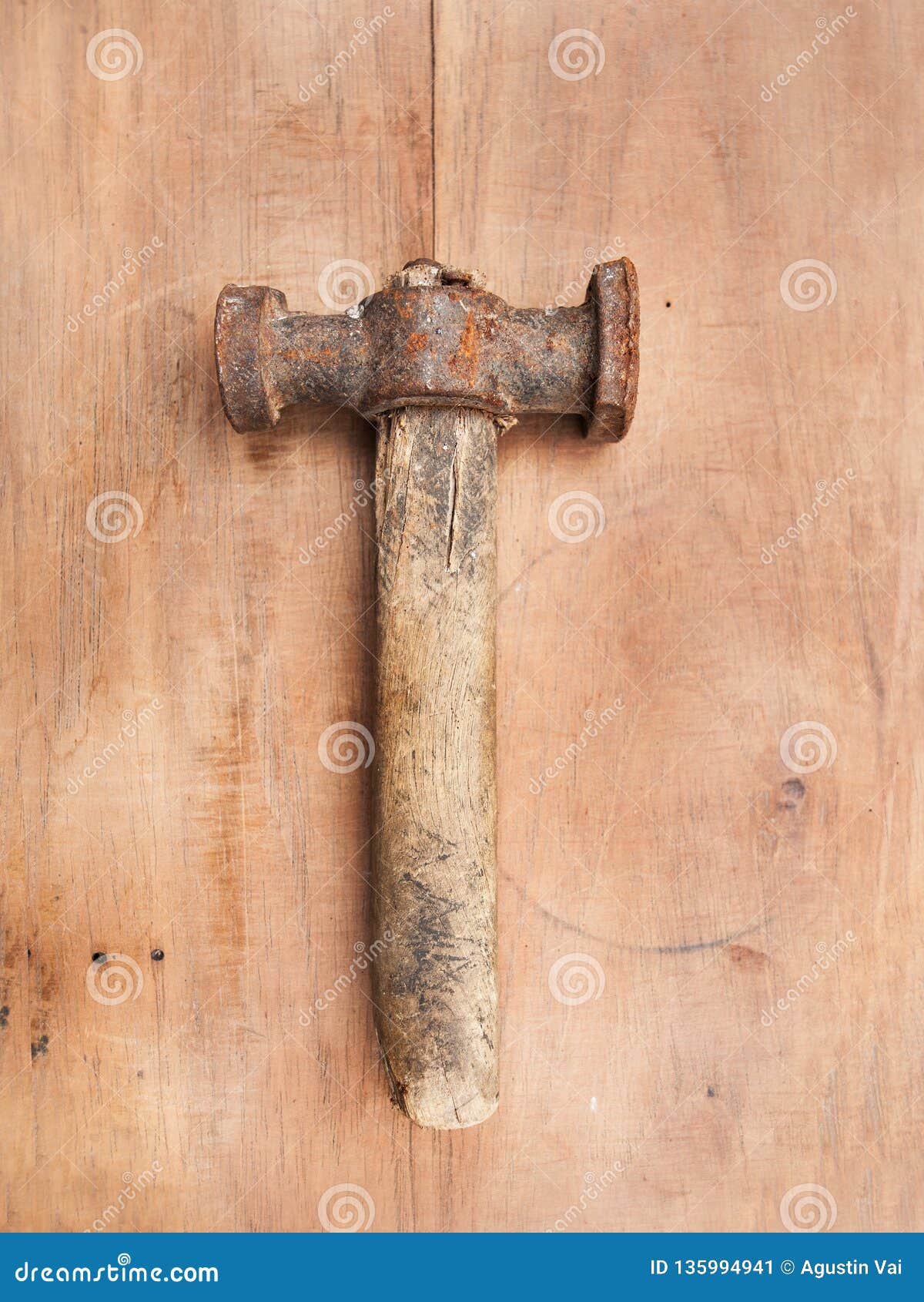 Old Hammer on a Wooden Table Stock Image - Image of construction, heavy ...