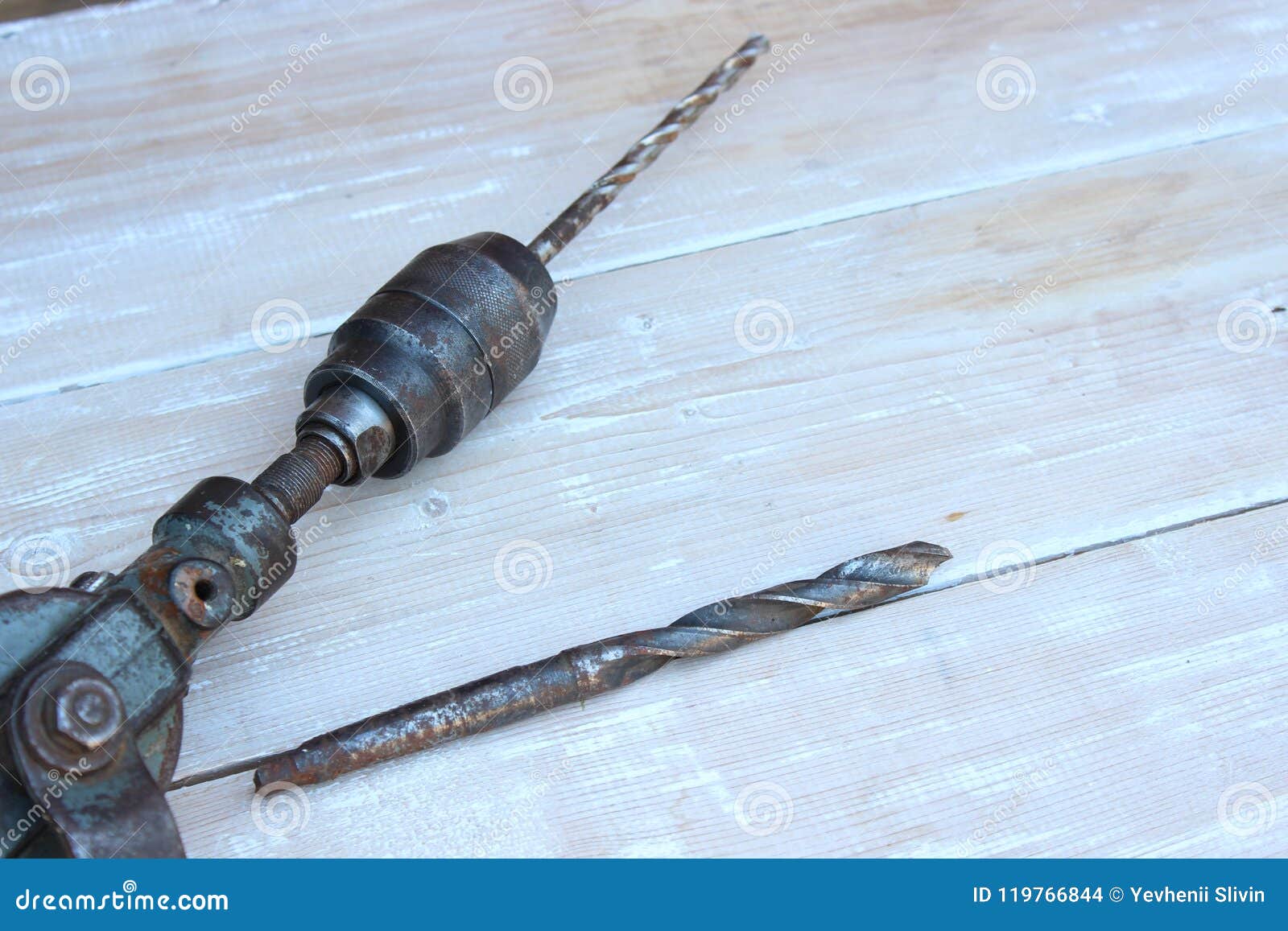 Old hand drill stock photo. Image of joinery, hand, olddrill - 119766844