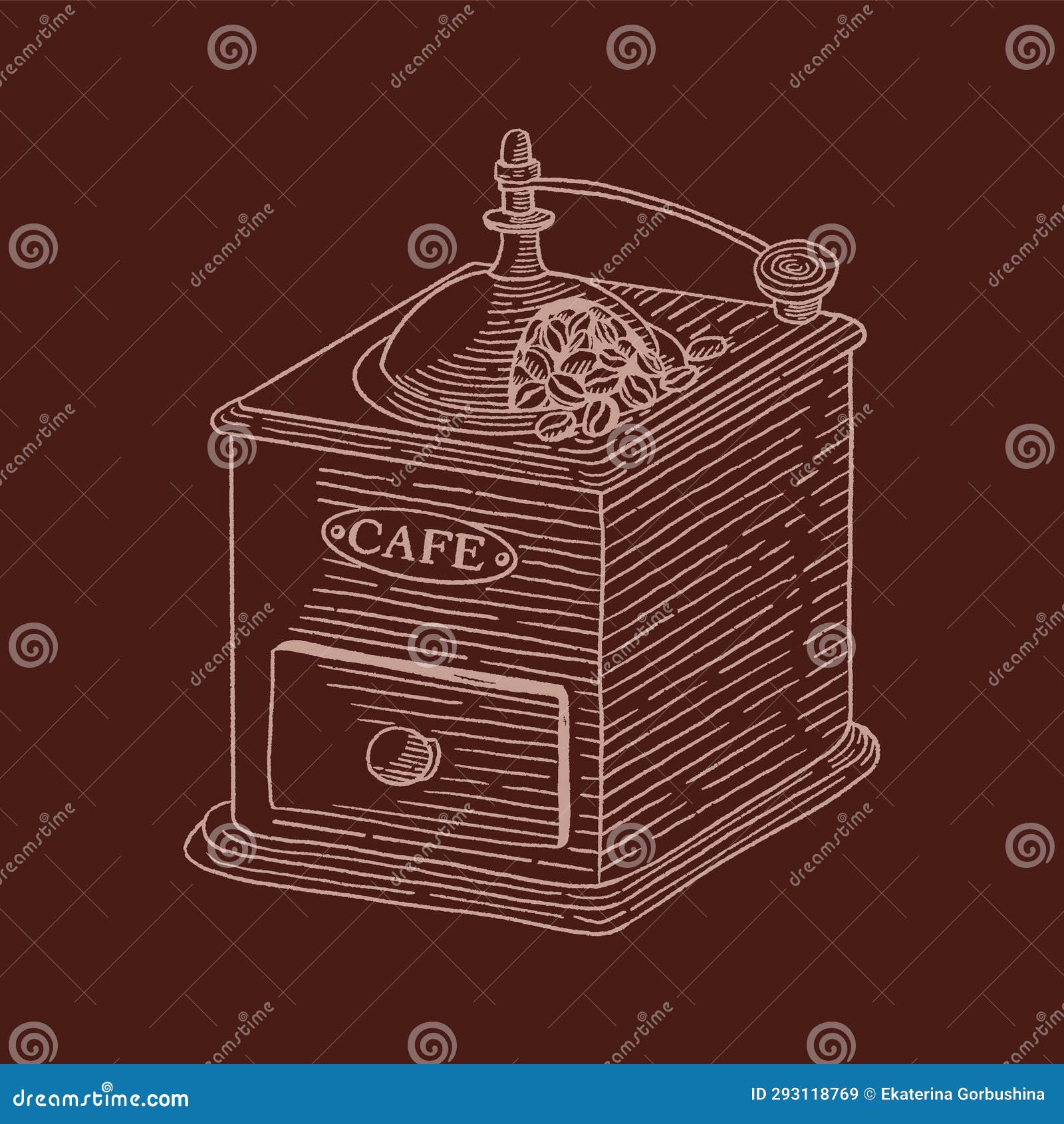 Old Hand Grinder. Coffee, Production or Drink Design Template Stock ...