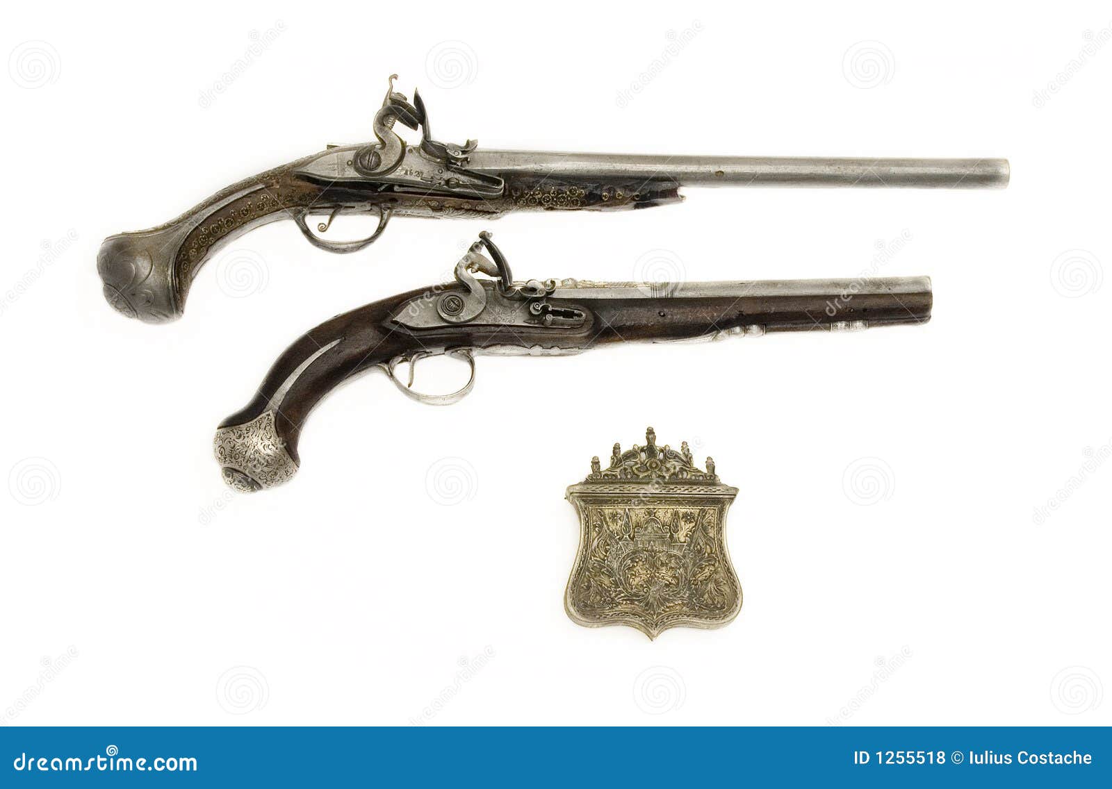 Old hand guns stock photo. Image of sculptured, bullet - 1255518