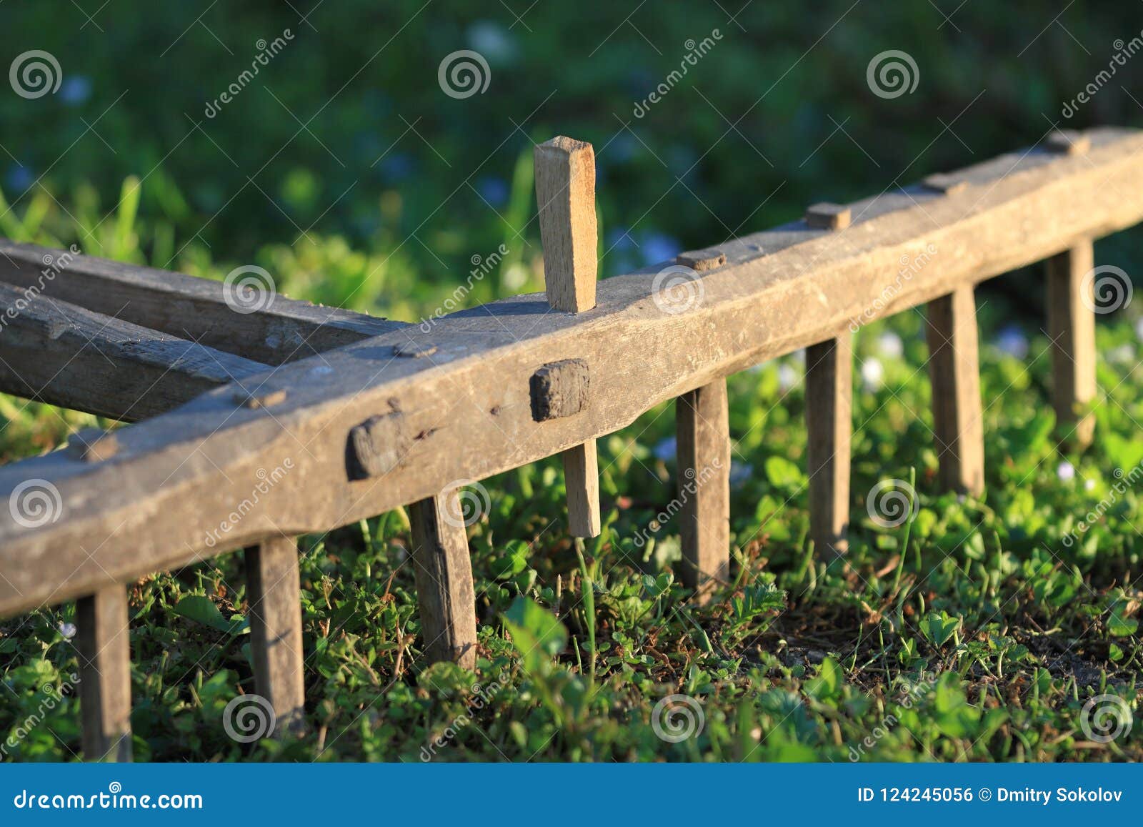 Old Hand-made Rake for Hay in the Village Stock Photo - Image of ...