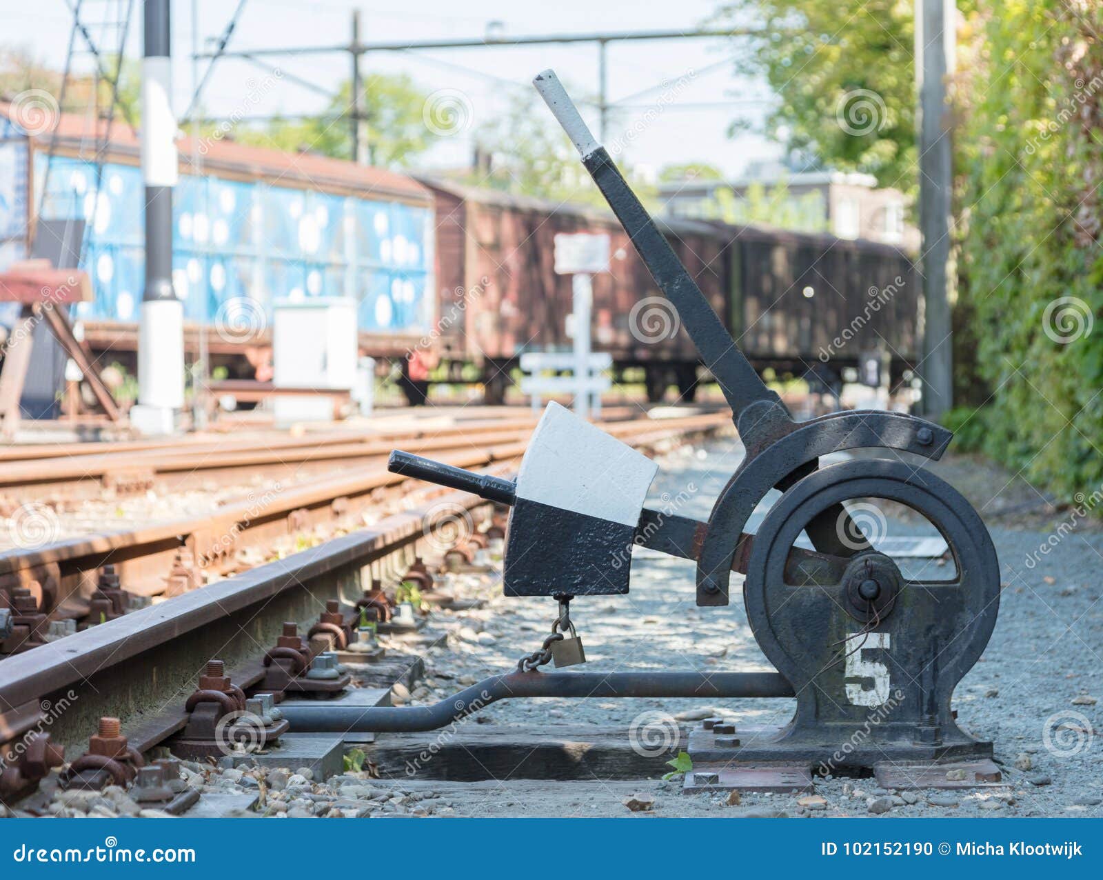 Old Hand-operated Lever of a Railroad Switch Stock Photo - Image of ...