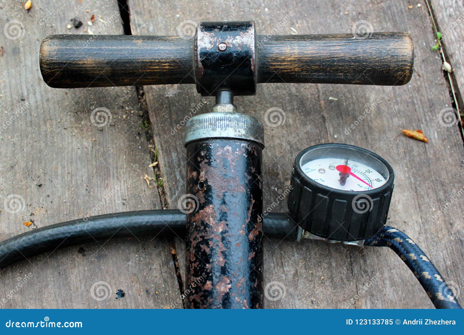 Old Hand Pump With Manometer Royalty-Free Stock Photo | CartoonDealer ...