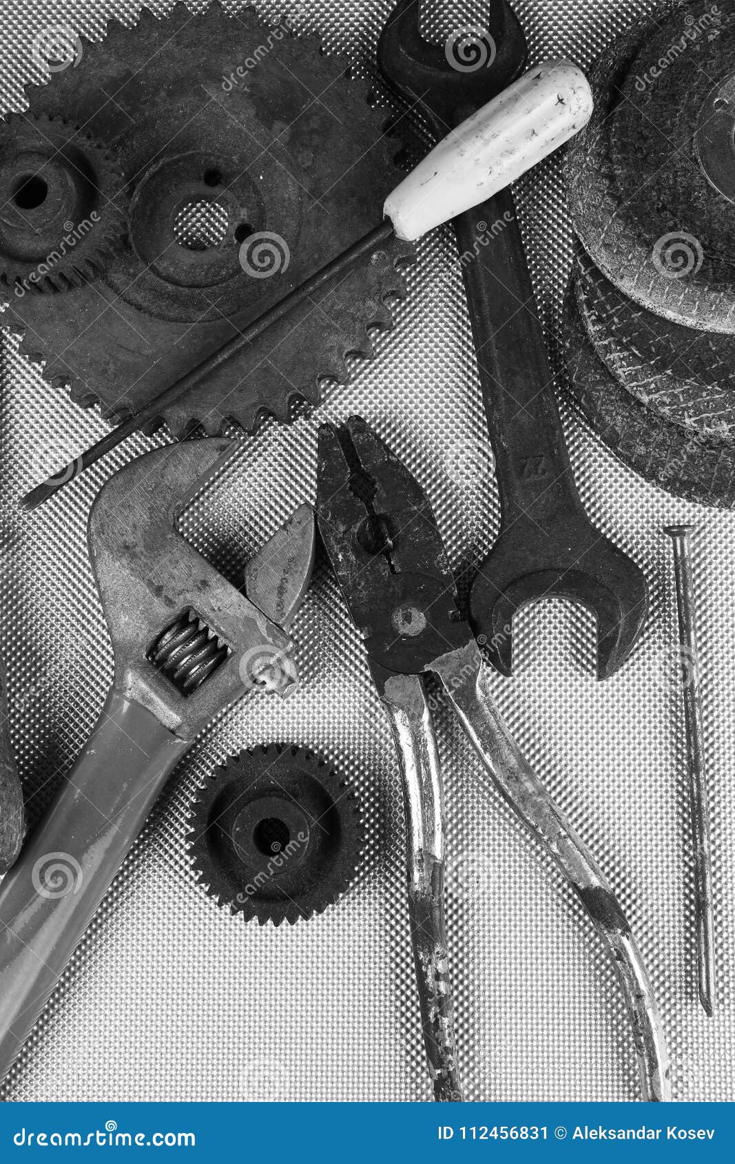 Old hand tools stock image. Image of equipment, spanner - 112456831