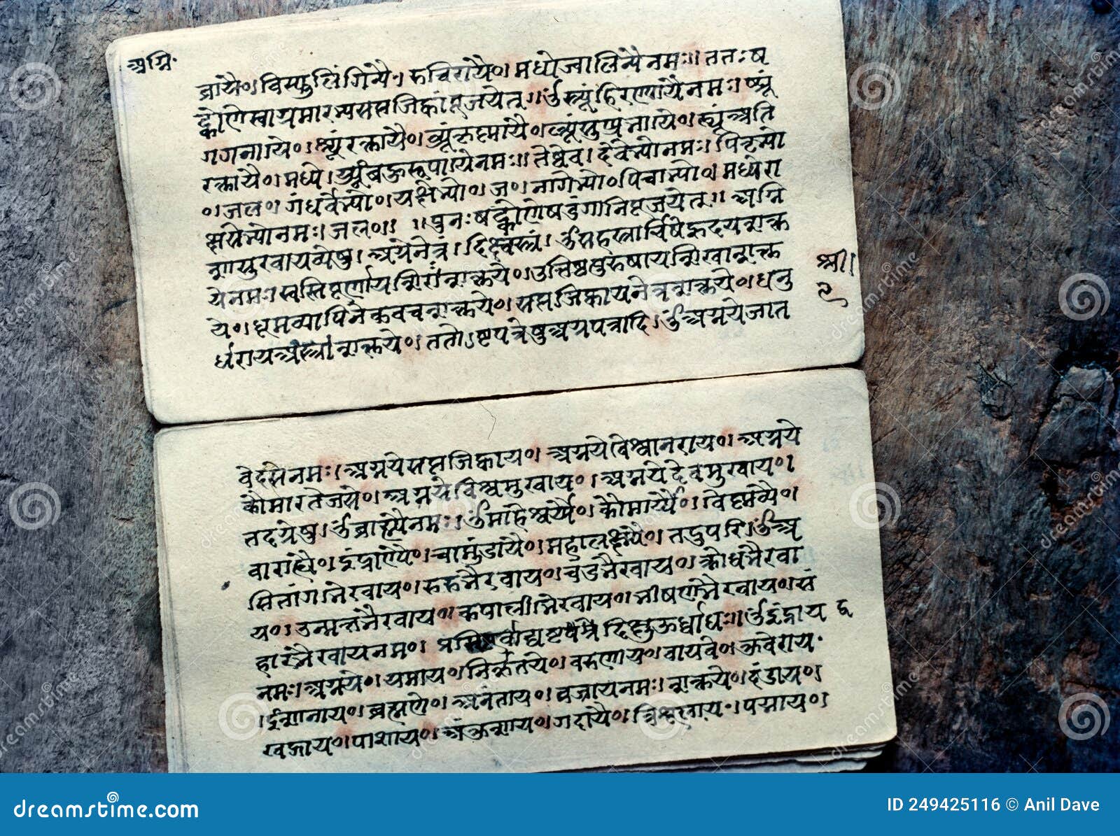 Old Hand Written Hindu Scriptures in Sanskrit Text Studio Sho Editorial ...