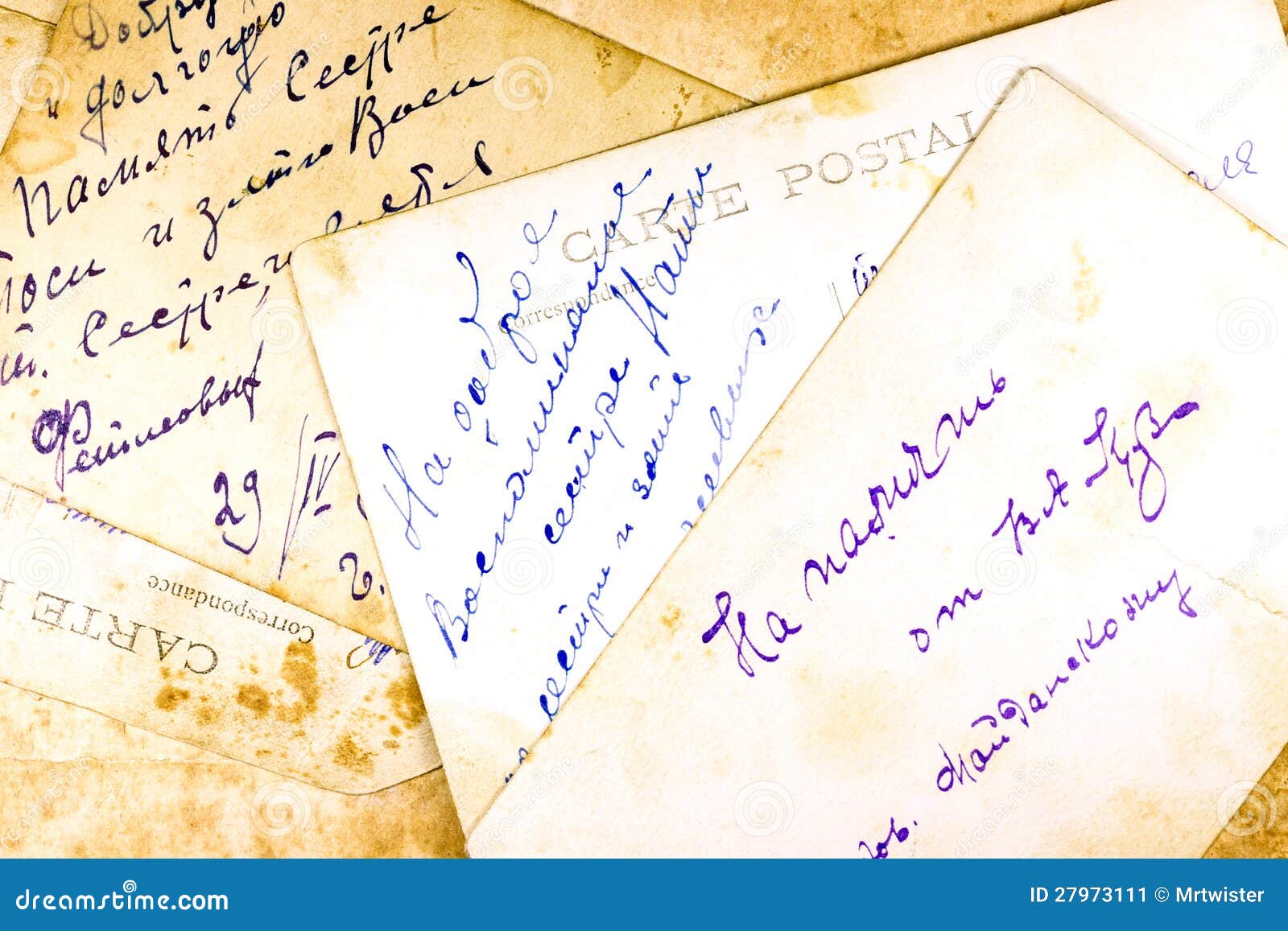 Old hand written postcards stock image. Image of mail - 27973111