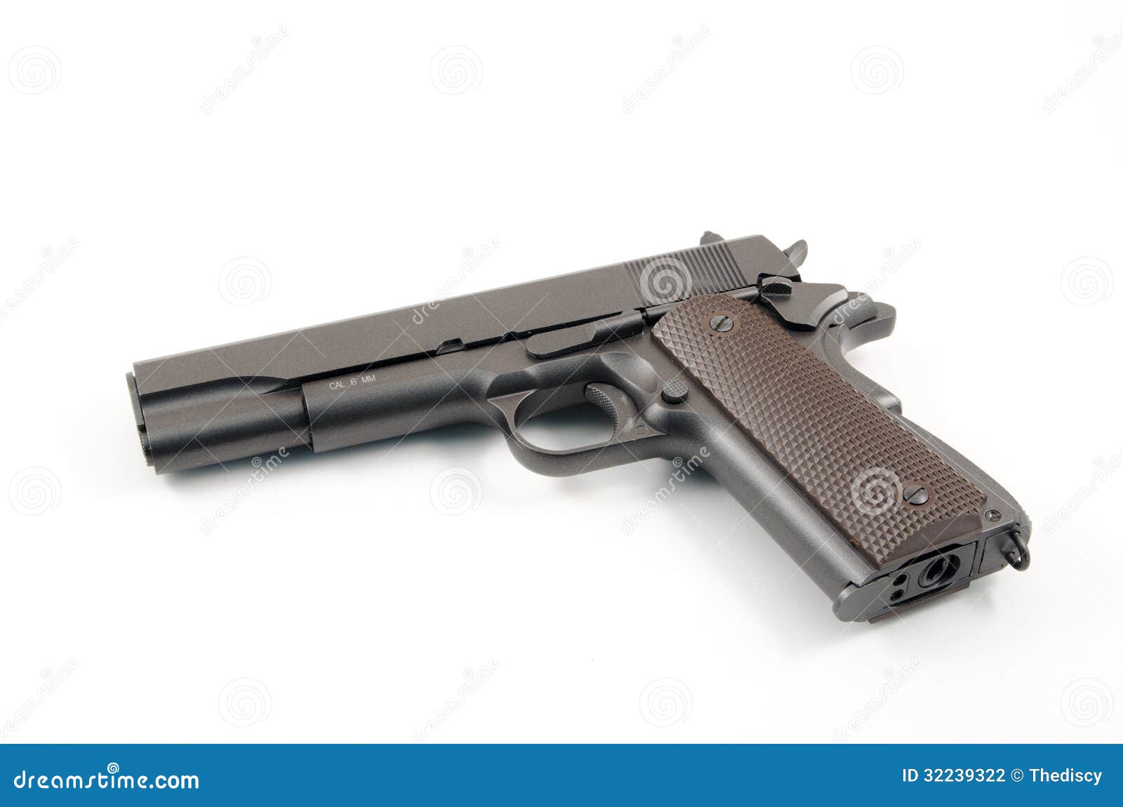 Old 1911 handgun isolated stock photo. Image of closeup - 32239322