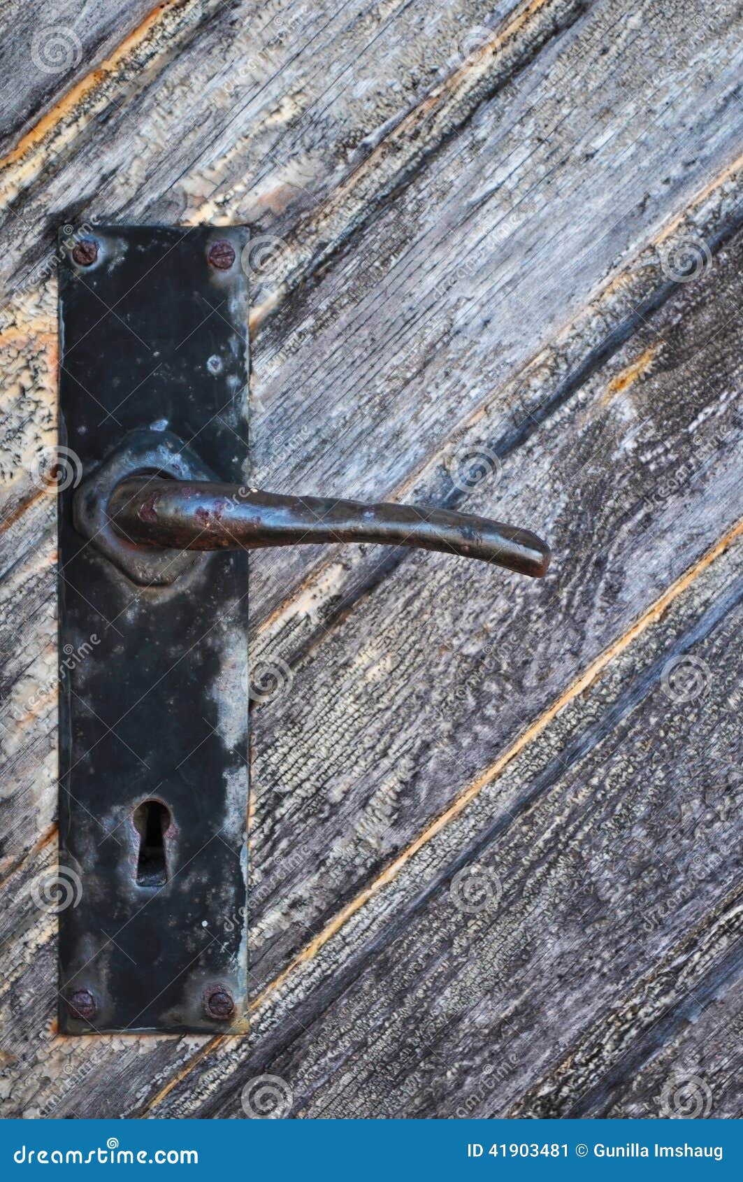 Old handle on door stock image. Image of ancient, brown - 41903481