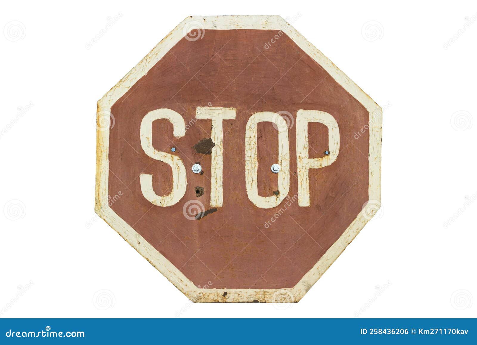 Old Handmade Road Sign `Stop` Isolated on White Stock Vector ...