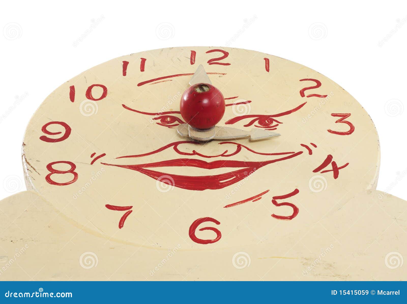 Old Handmade Wooden Toy Clock Face Stock Image - Image of numbers ...