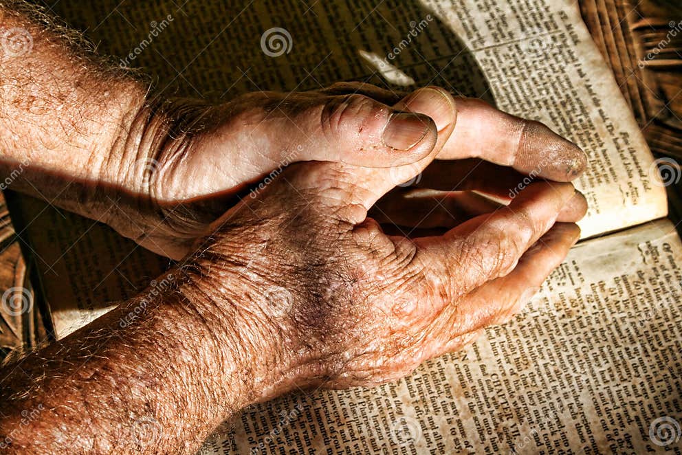 Old Hands Praying stock photo. Image of religious, bible - 9658916