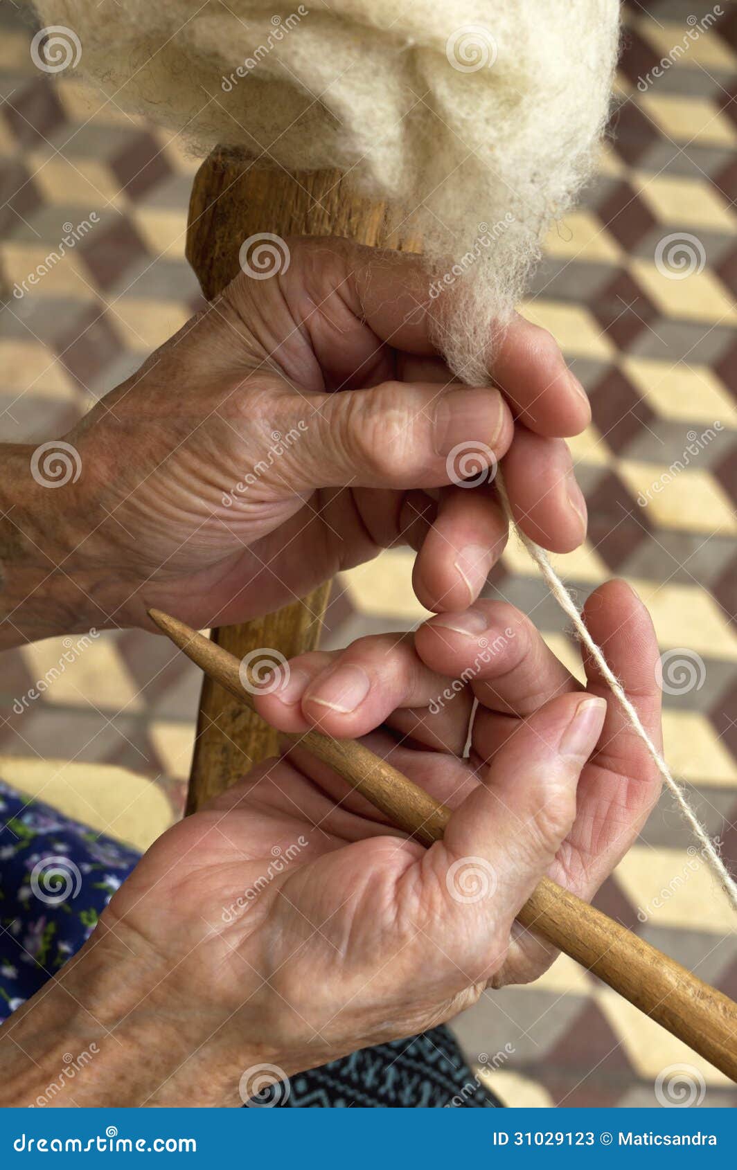 Old hands spinning wool. stock image. Image of occupation - 31029123