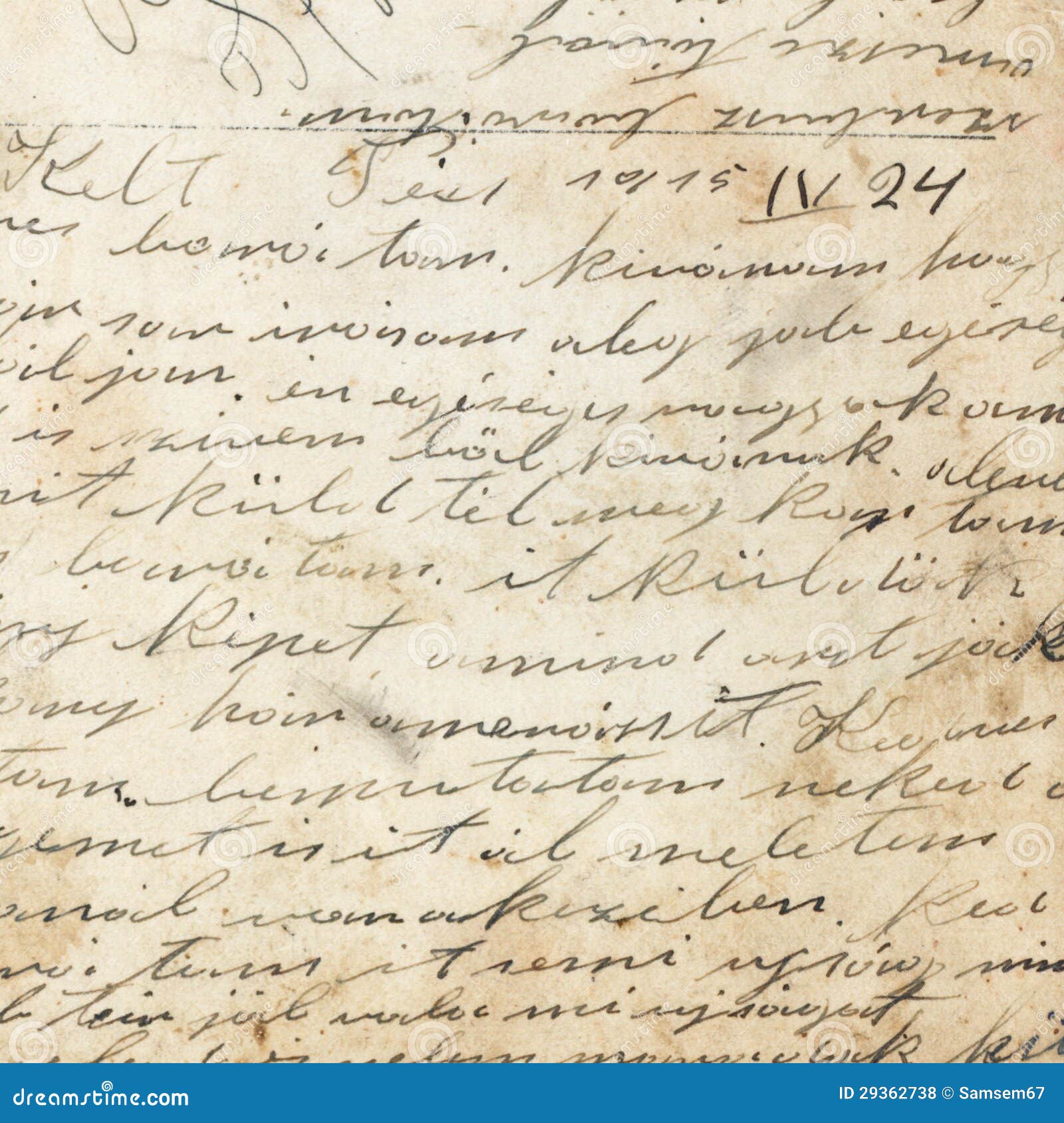 Old handwriting of 1915 stock photo. Image of classic - 29362738