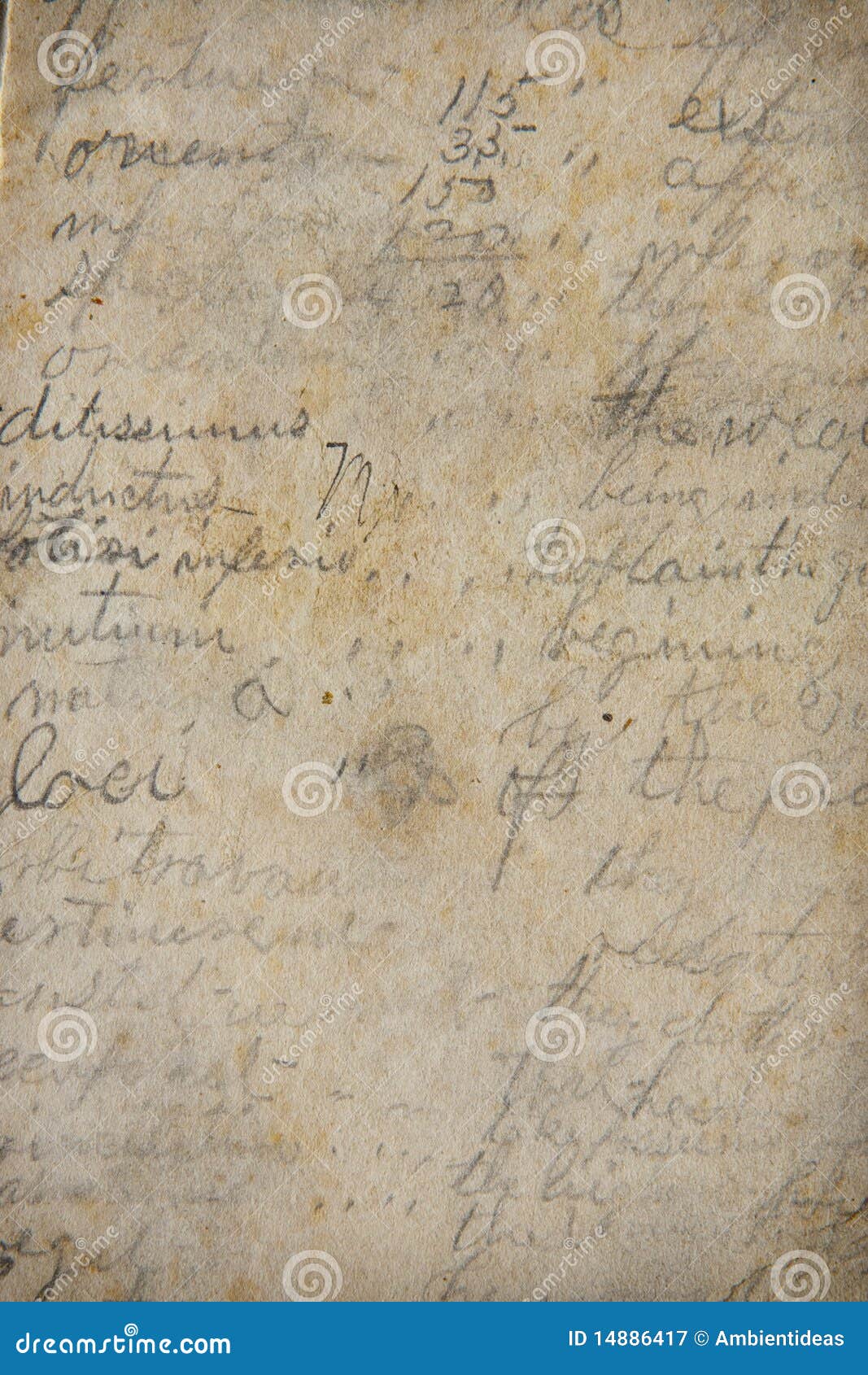 Old Handwriting and Arithmetic Stock Image - Image of vertical, letters ...