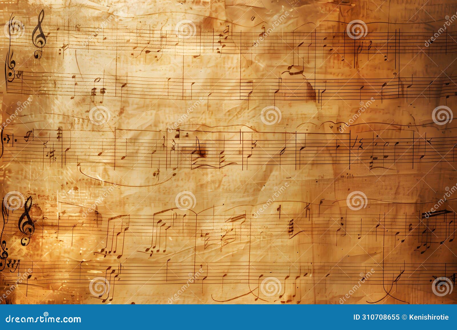 Old Handwritten Music Manuscript Stock Image - Image of note ...