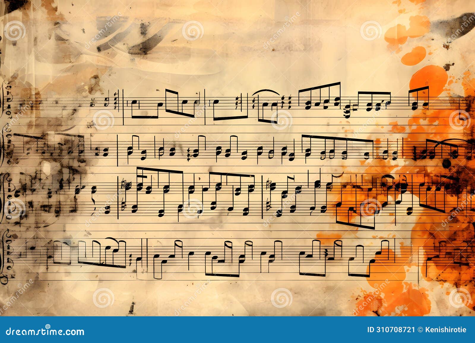 Old Handwritten Music Manuscript Stock Image - Image of antique ...