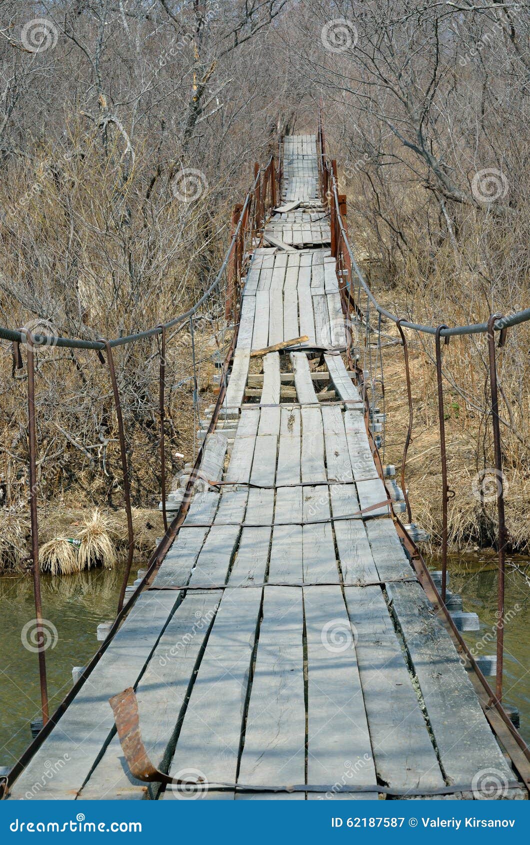 Old hanging bridge 1 stock image. Image of perspective - 62187587