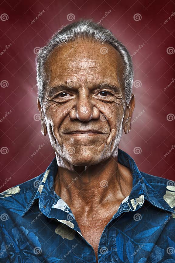 Old Happy Hawaiian Man stock image. Image of process - 22712765