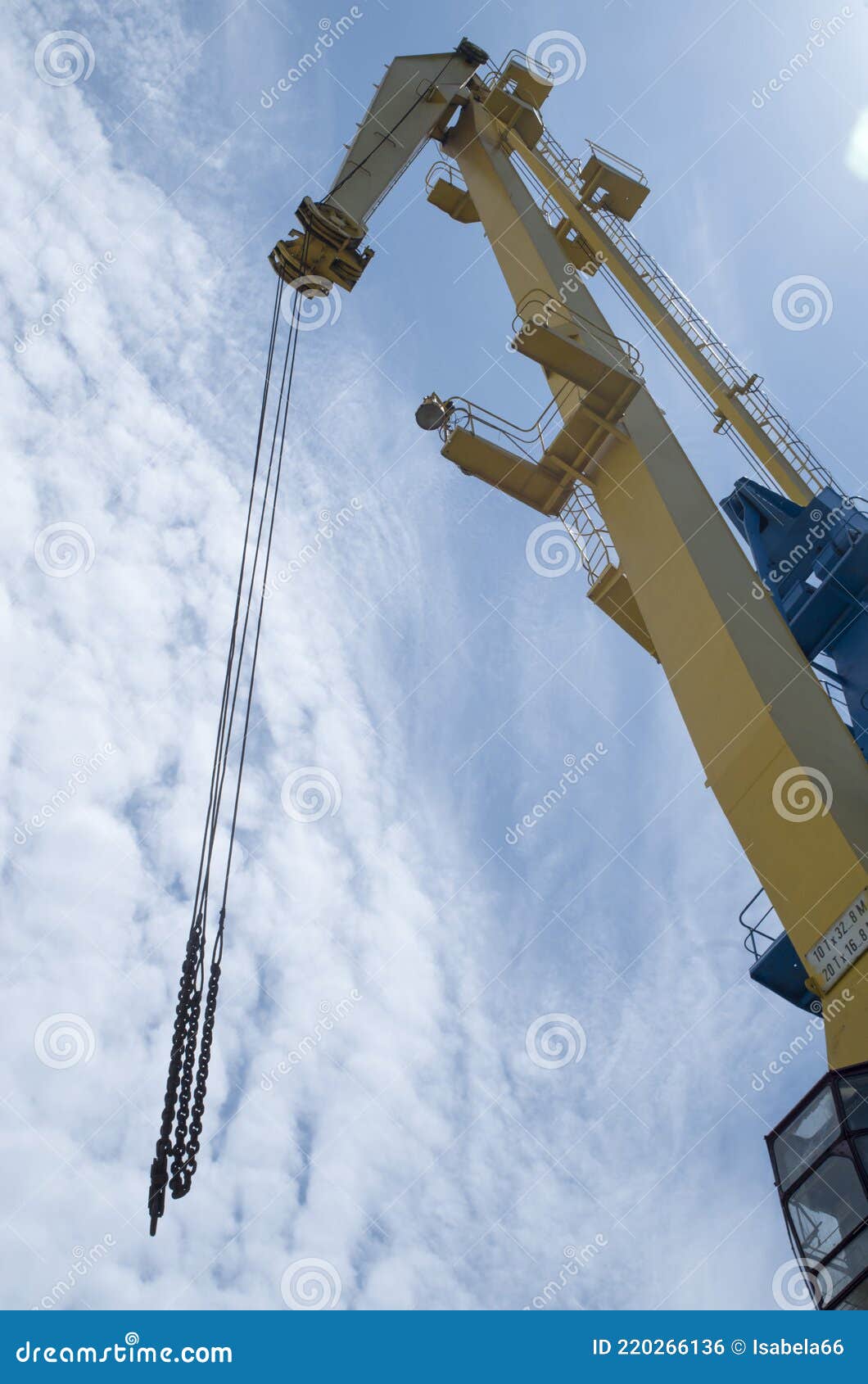 Old Harbor Big Blue and Yellow Crane Close Editorial Photo - Image of ...